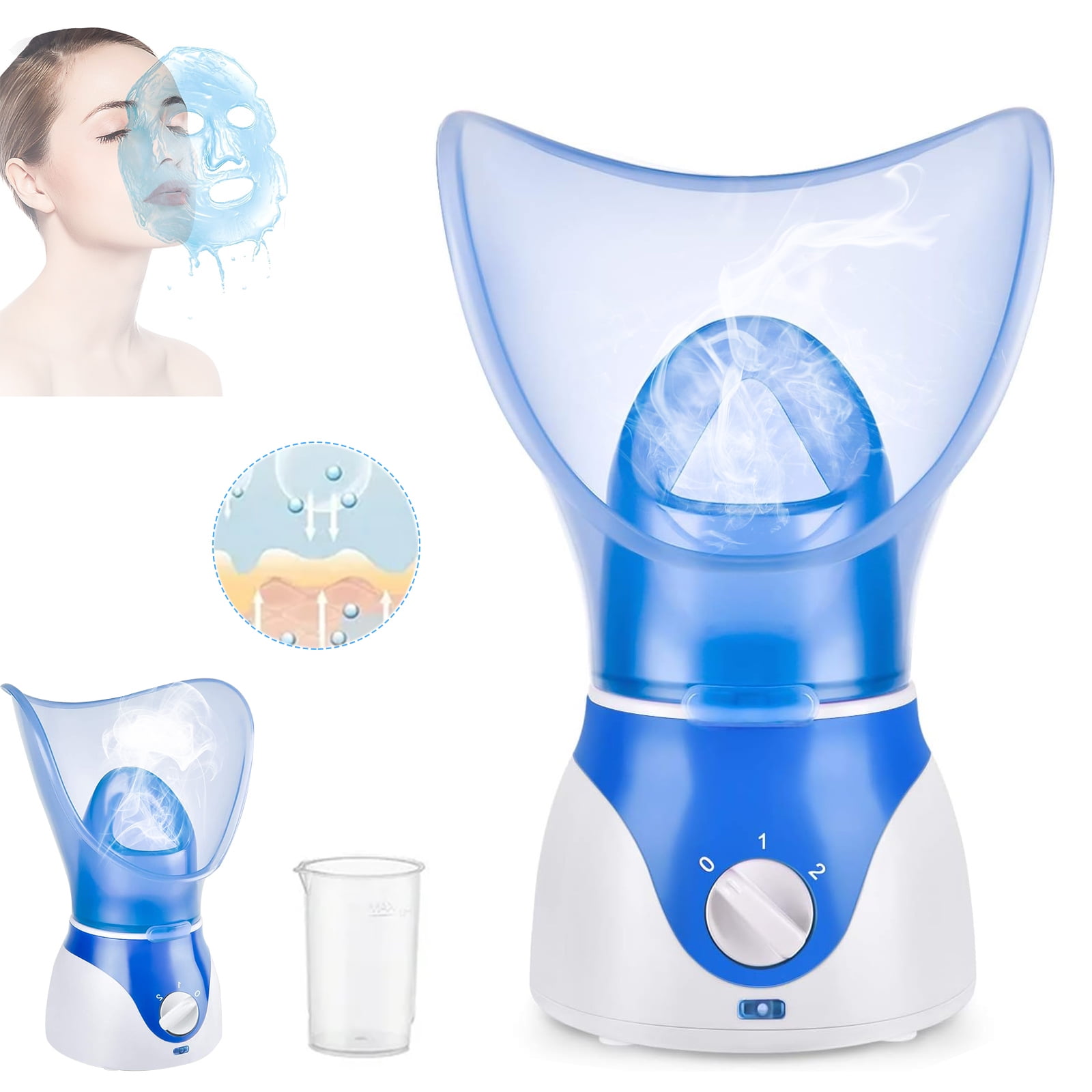 Puseky 240V Portable Facial Steamer, Nano Spa Face Humidifier, Facial ...