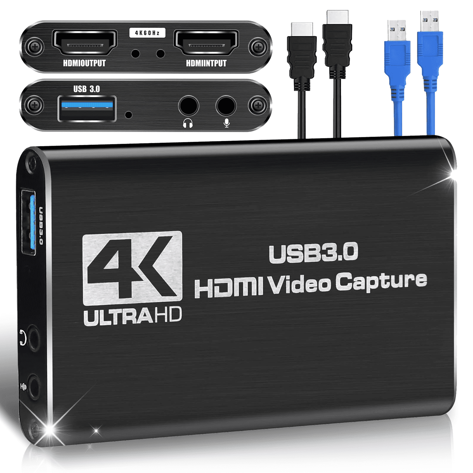 Puseky 4K HDMI-Compatible Video Capture Card - USB 3.0, Full HD 1080P ...