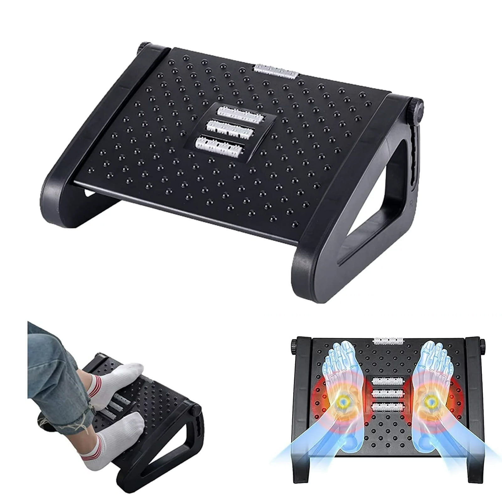 Puseky Adjustable Desk Foot Rests, Foot Rest Under Desk for Office Use ...