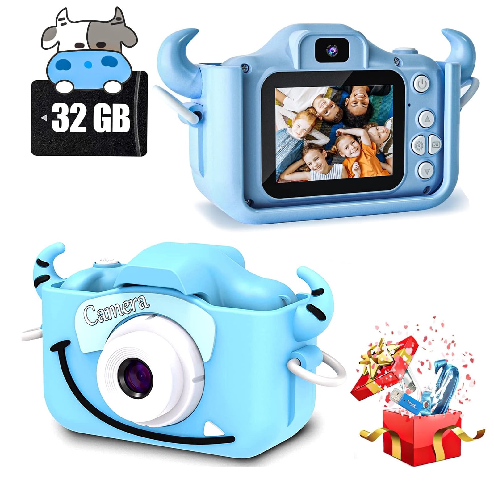 Puseky Kids Camera, HD Digital Toy Camera with Cute Silicone Cover for ...
