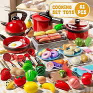 LASIEYO 51pcs Kitchen Cooking Toy Set Kids Pretend Play Toy Simulation ...