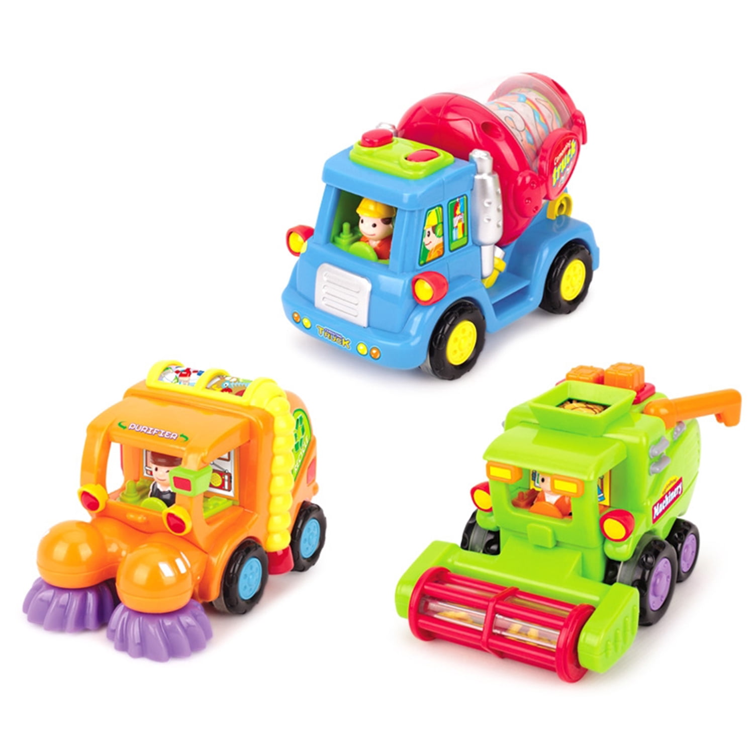 Push And Go Friction Powered Trucks Car Toys for Boys Construction ...