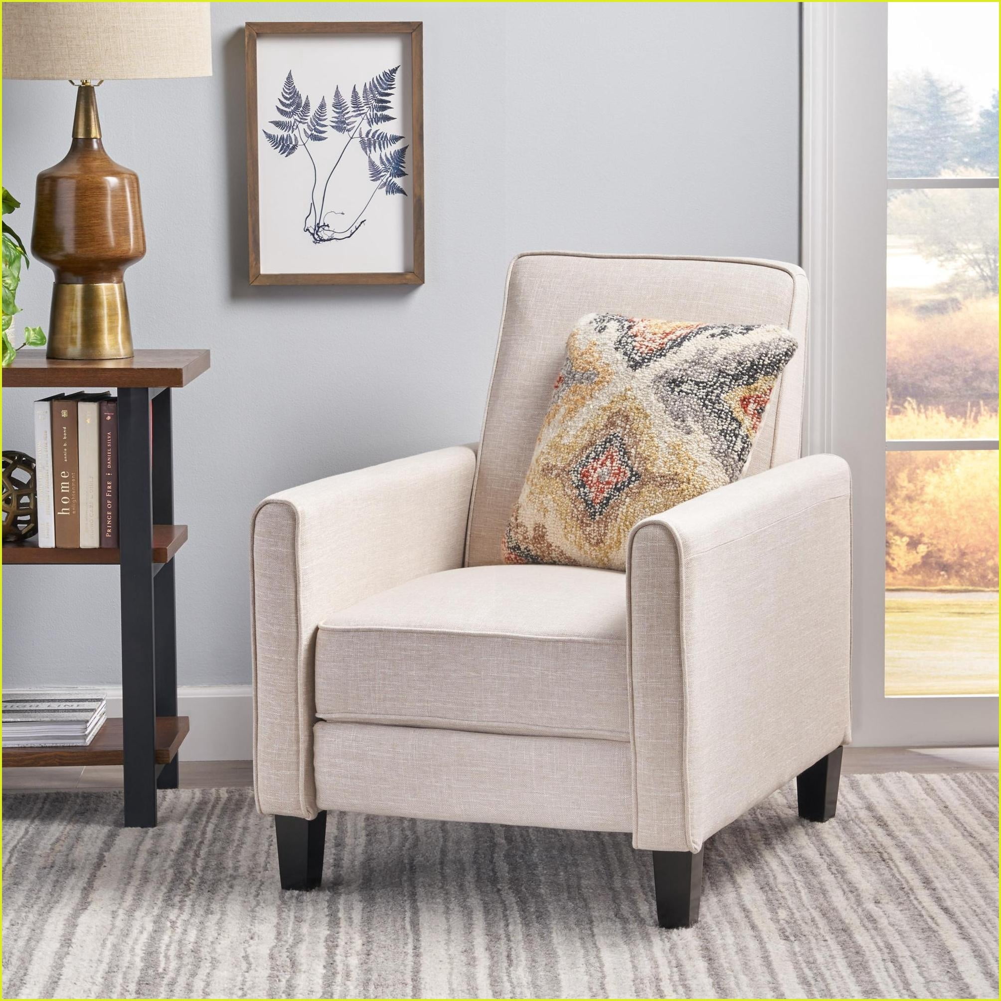 Push Back Chair, Light Beige Linen with Timeless Style & Push Back ...