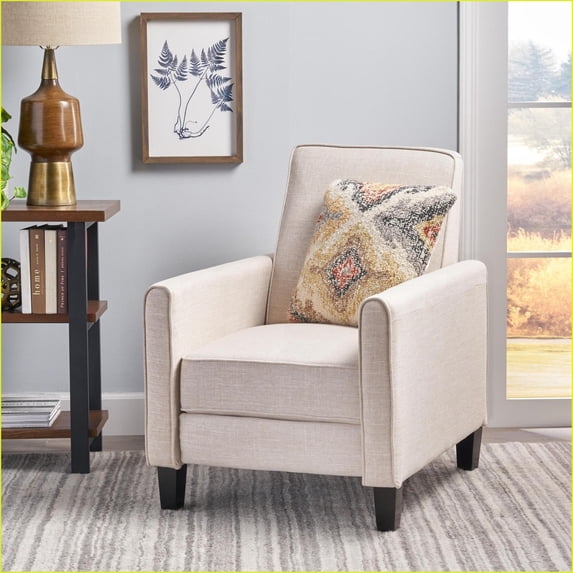 Push Back Chair, Light Beige Linen with Timeless Style & Push Back ...