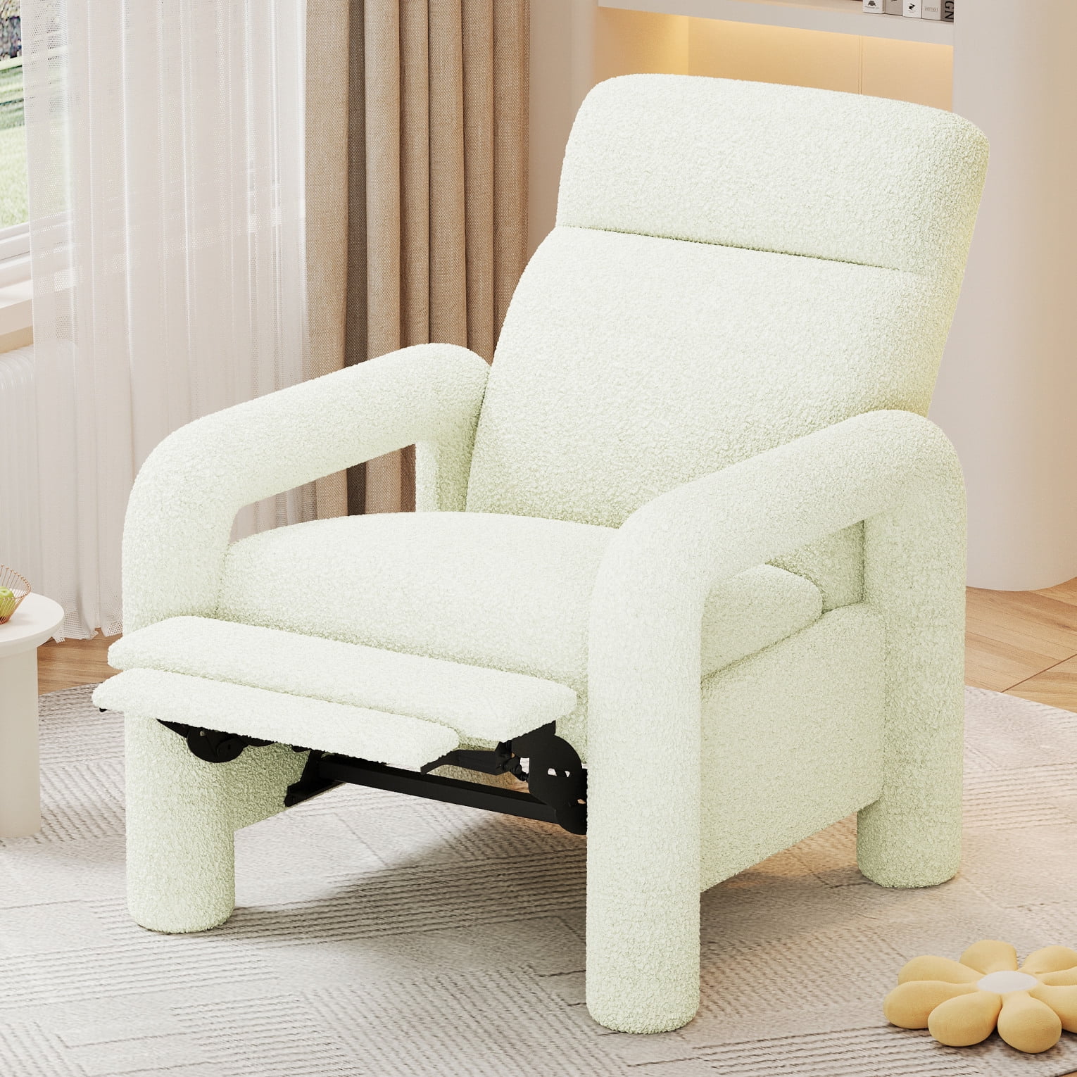 Push Back Recliner Armchair, Upholstered Recliner Chair Single Sofa ...