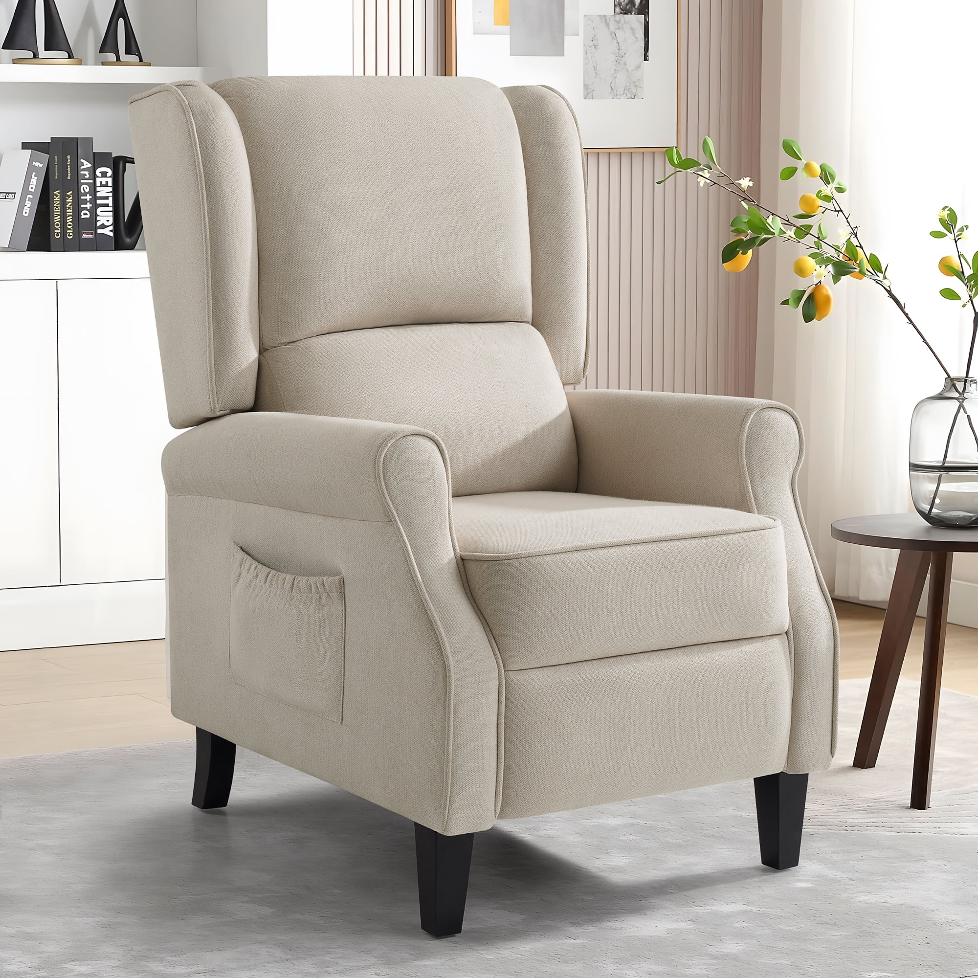 Push Back Recliner Chair for Living Room Single Sofa Home Wingback ...