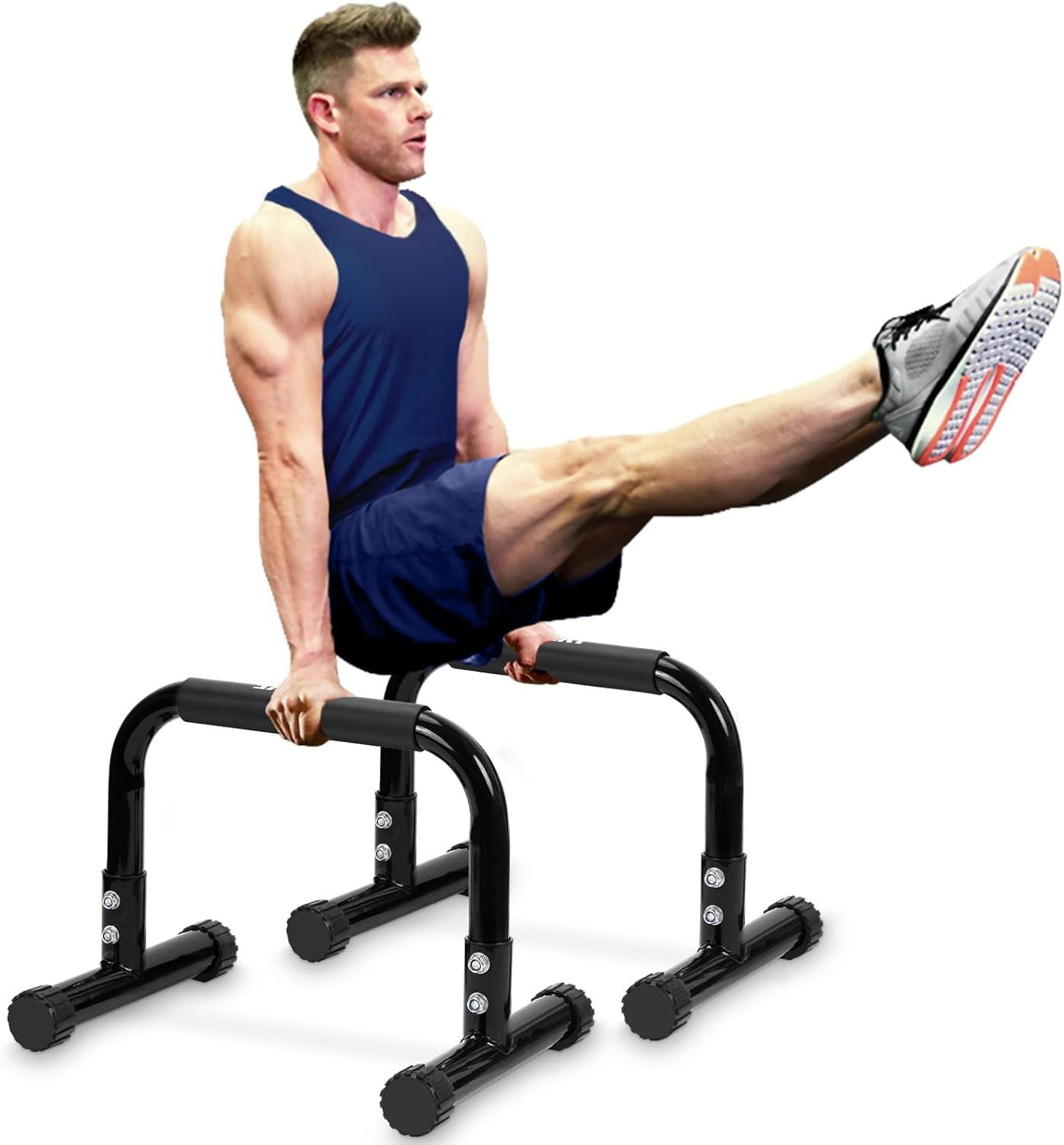 Push Up Bar, 12 Inch High Non-Slip Parallettes Bars & Dip Bars With ...