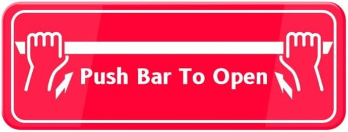 Push Bar To Open Wall Or Door Sign- Red & White Acrylic Sign For ...