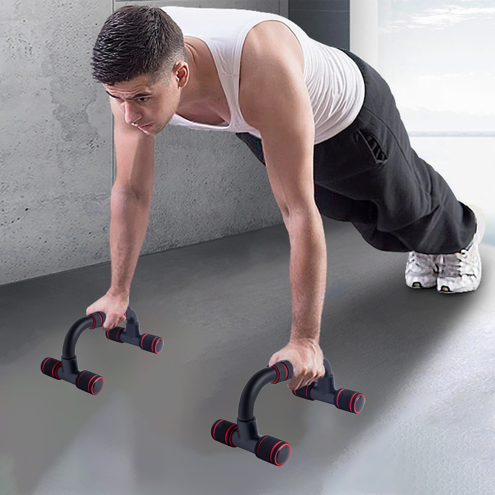 Push Up Bars for Home Gym - Non-Slip Silica Gel Handles, 9.2 x 5.6 x 5 ...