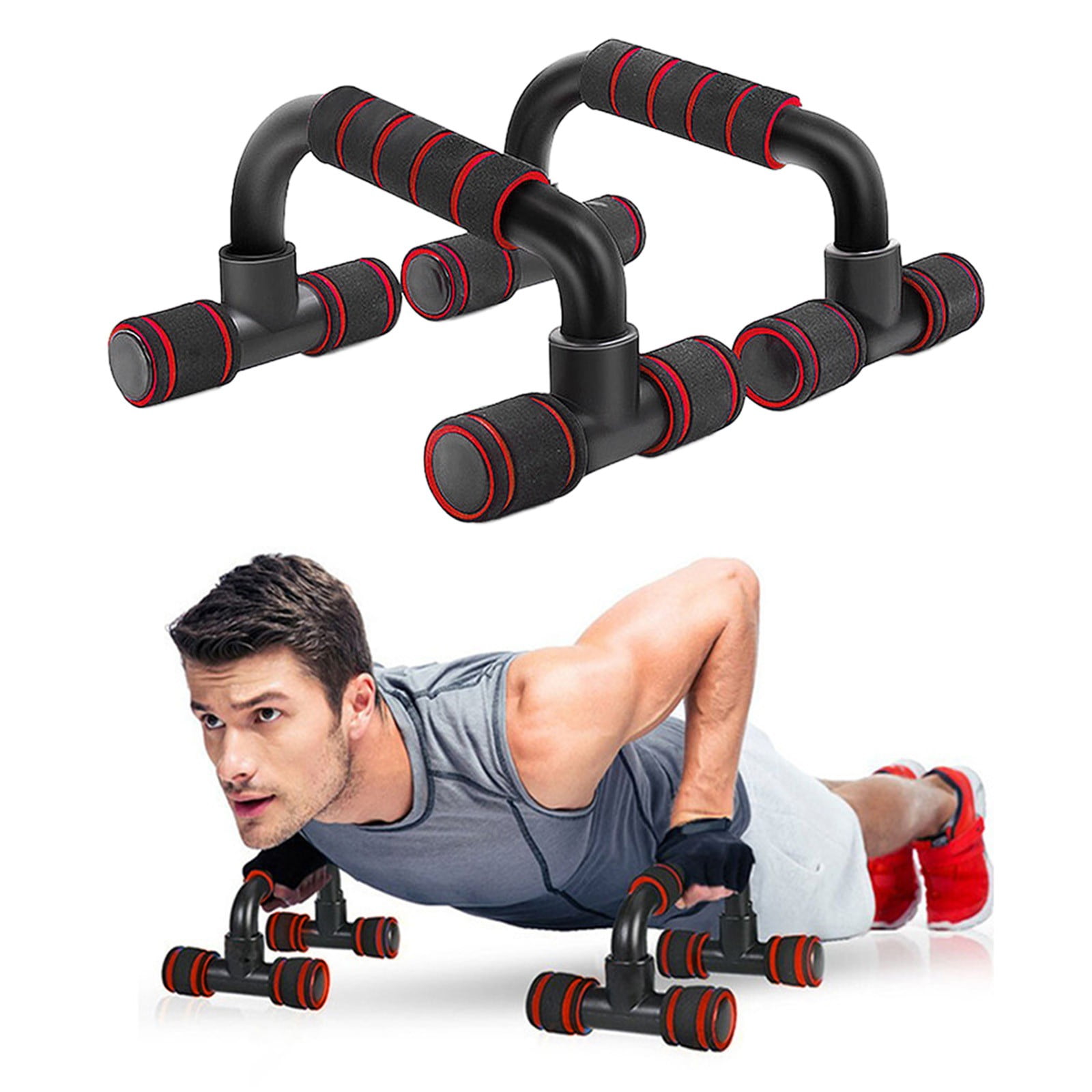 Push Up Bars Strength Training - Workout Stands With Ergonomic Push-up ...