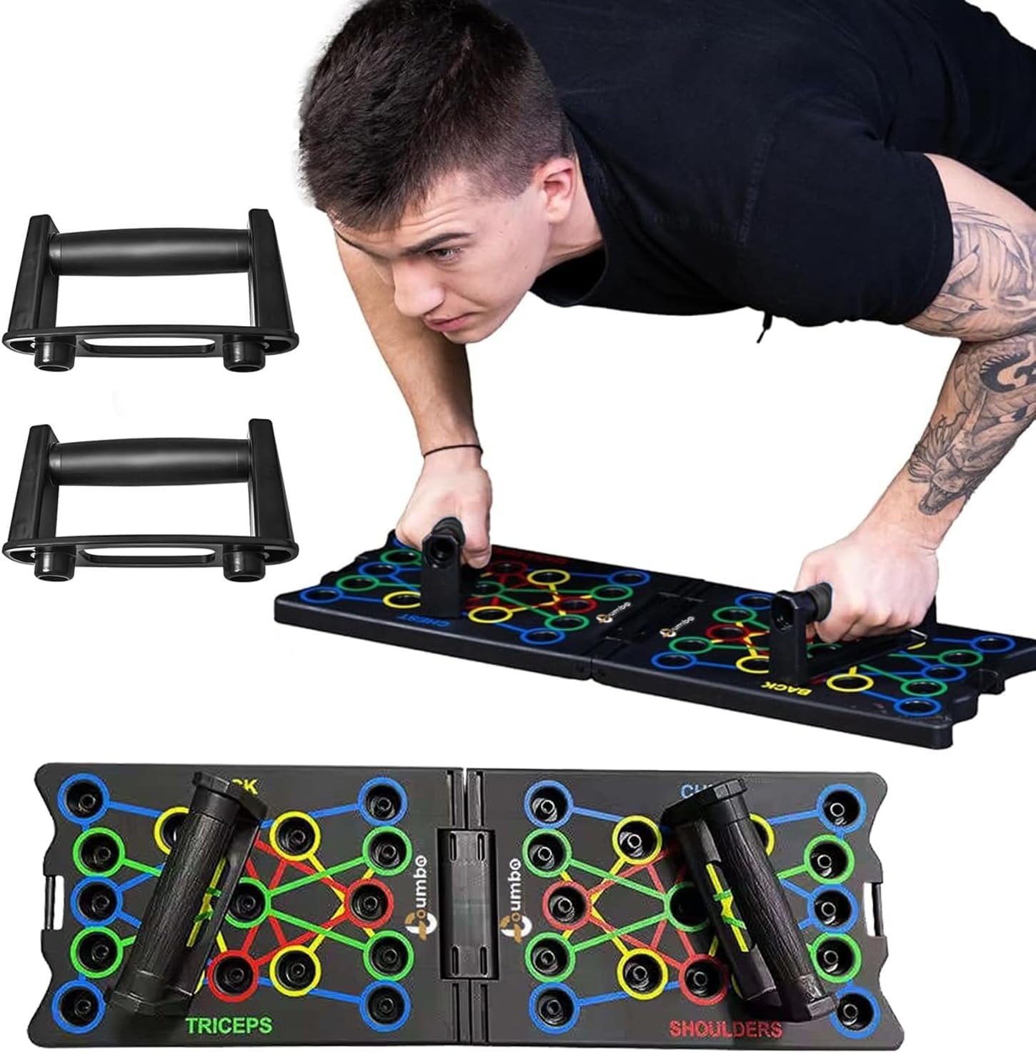 Push Up Board 9 in 1 Multi-function Foldable Push Up Bar Exercise ...