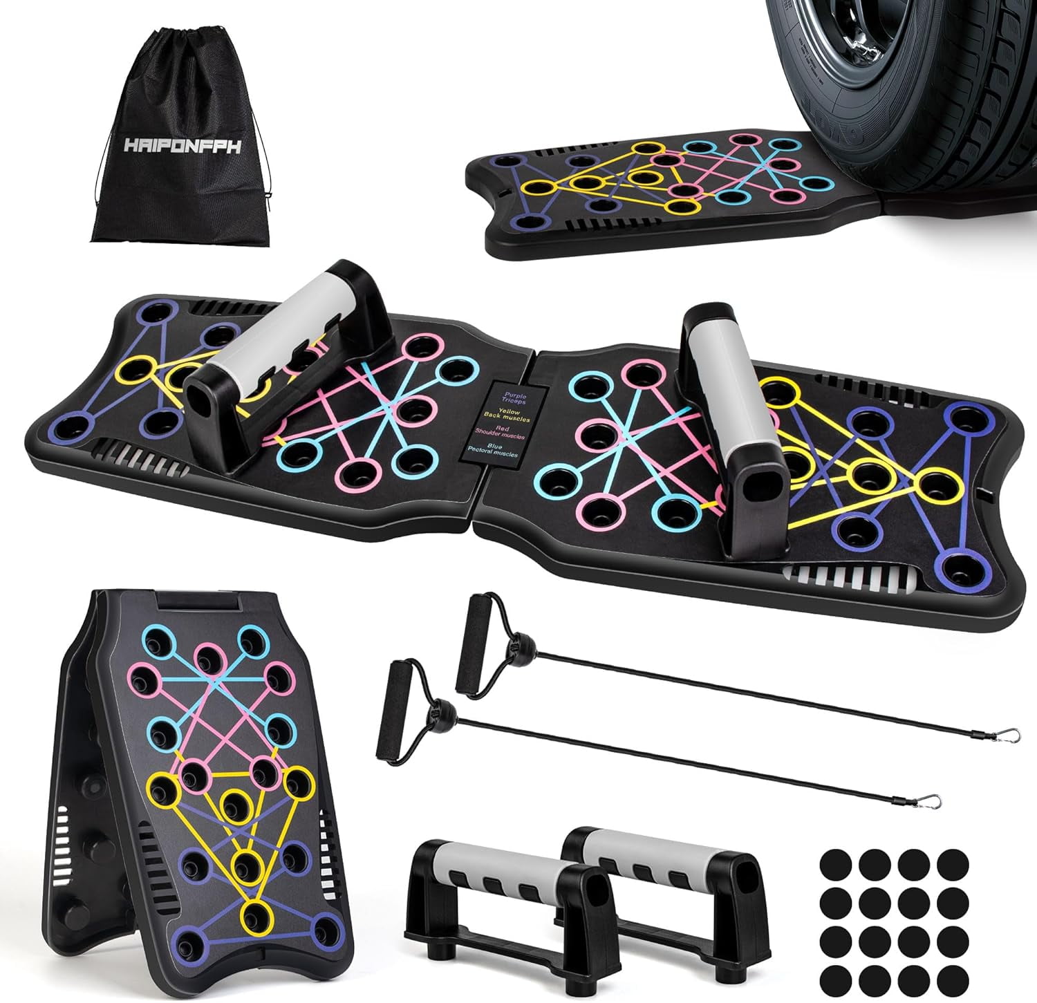 Push Up Board Fitness, 9 in 1 Strength Training Equipment,Home Gym ...