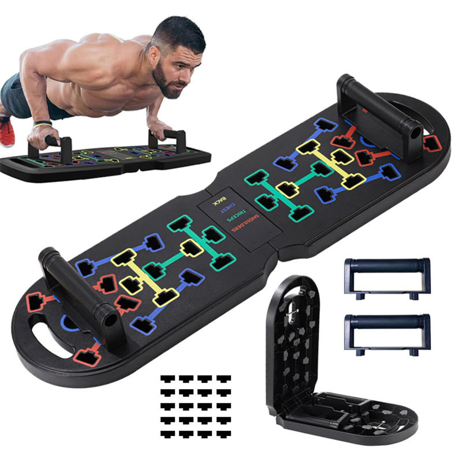 Push Up Board Fitness, Portable Foldable 20 in 1 Push Up Bar at Home ...