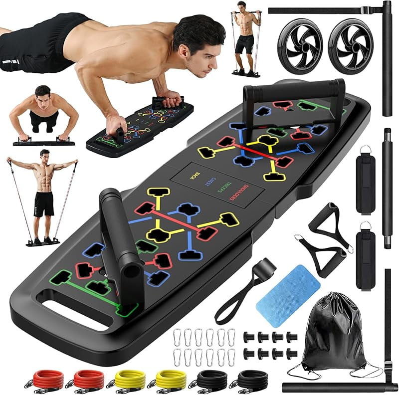 Push Up Board,Home Gym,Portable Exercise Equipment,Pilates Bar and 20 ...