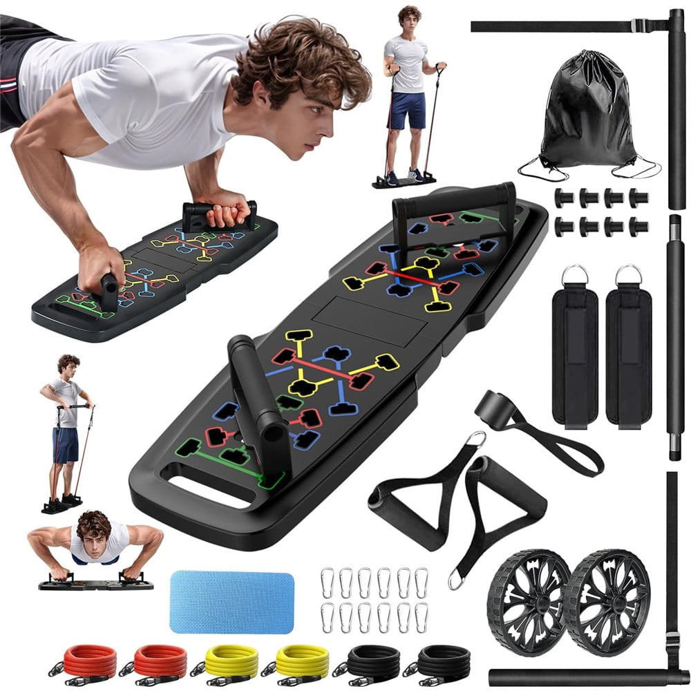 Push Up Board,Home Gym,Portable Exercise Equipment,Pilates Bar and 20 ...