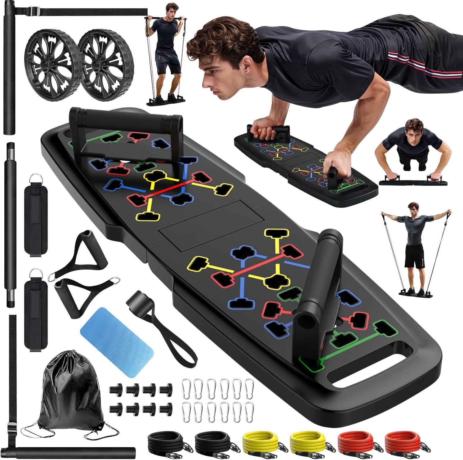 Push Up Board,Home Gym,Portable Exercise Equipment,Pilates Bar and ...