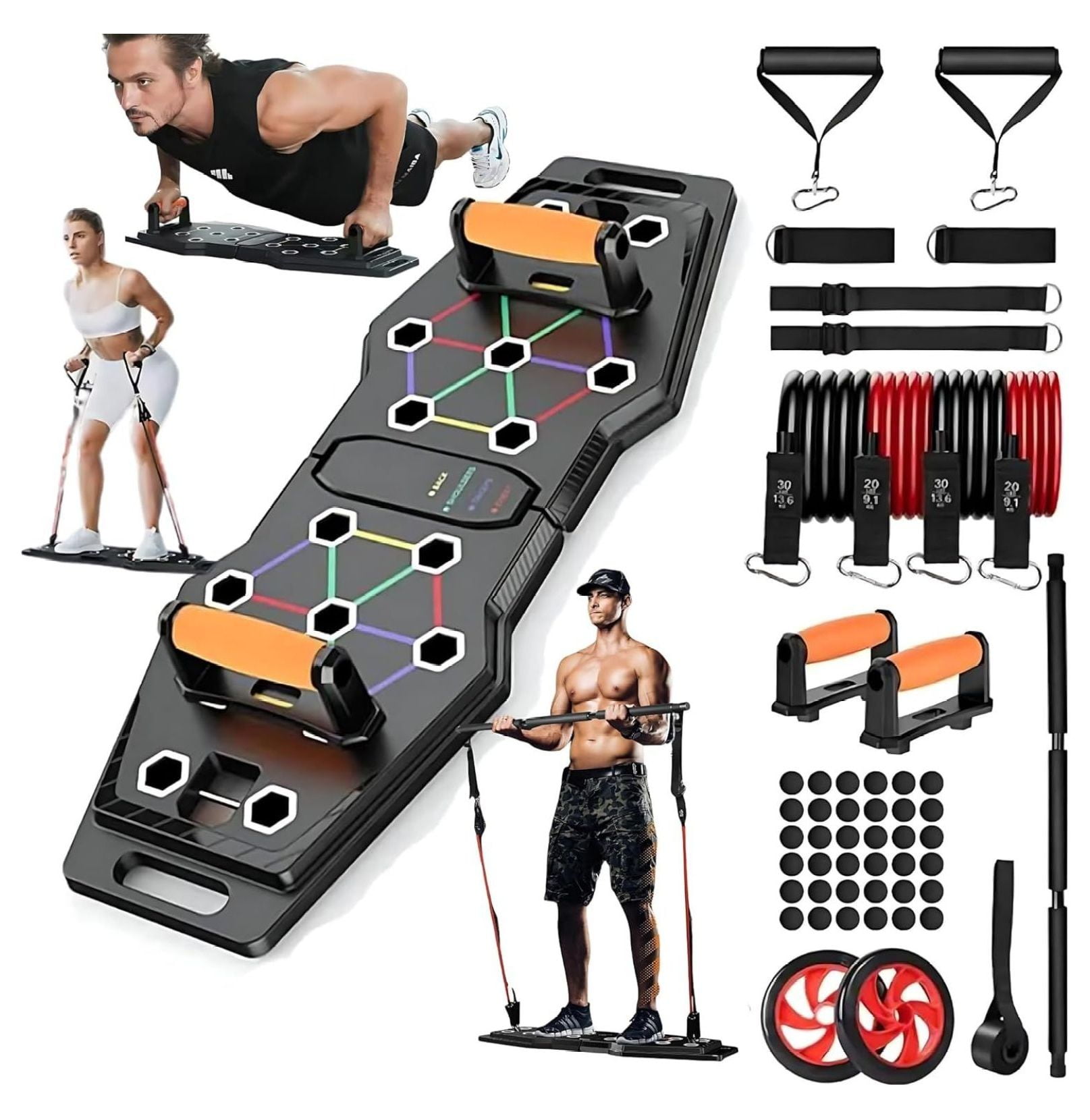Push Up Board, Portable 25-In-1 Push up Board for Men, Pilates Bar ...