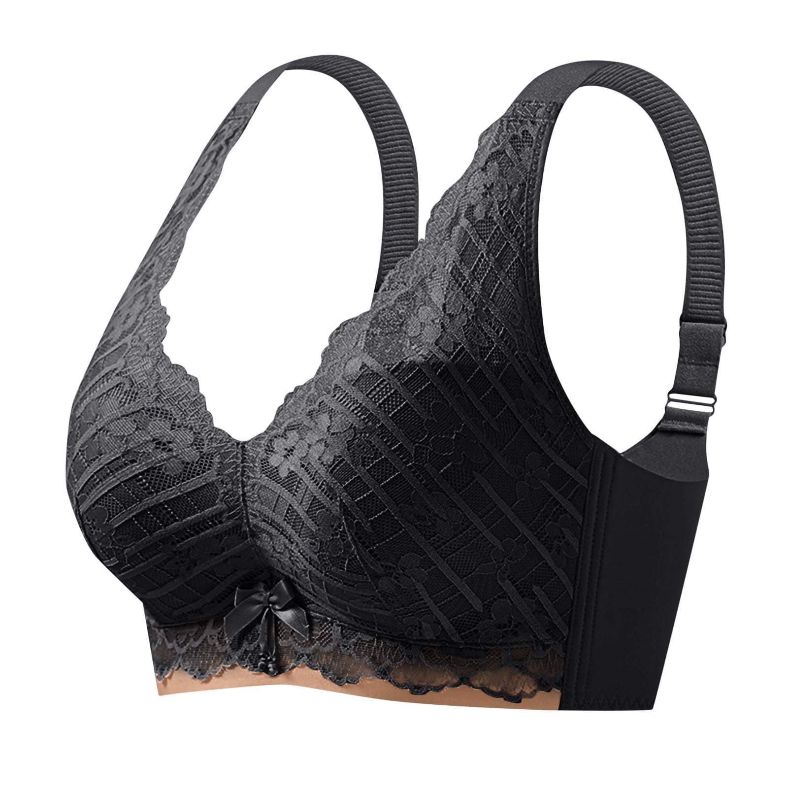 Push Up Bra Women's Latex Inner Cup Push Up Wireless Adjustable Bra ...