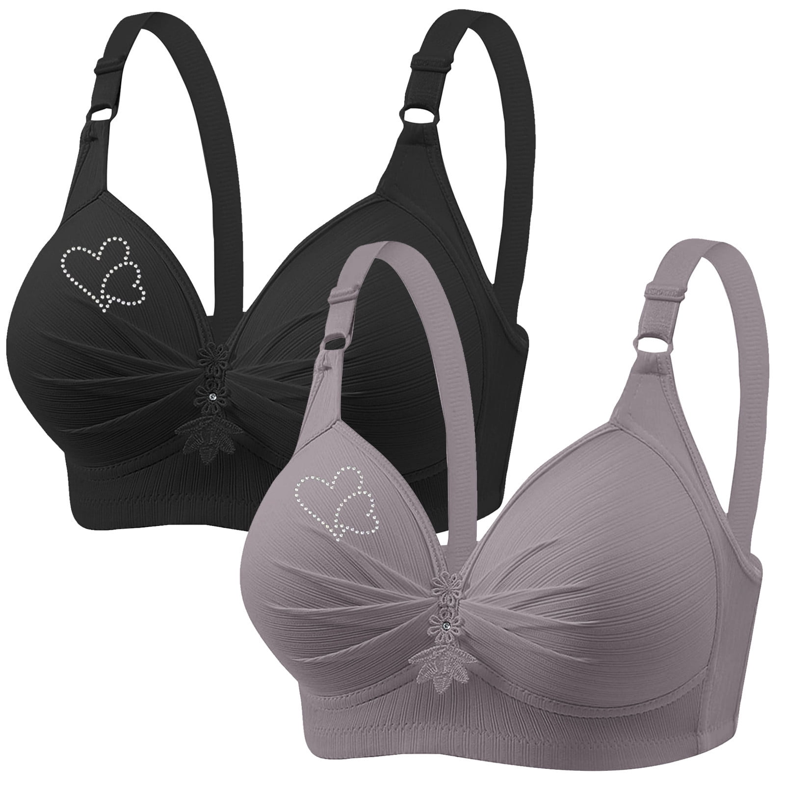 Push up Bras for Women No Underwire Full Support Everyday Bra Wireless ...