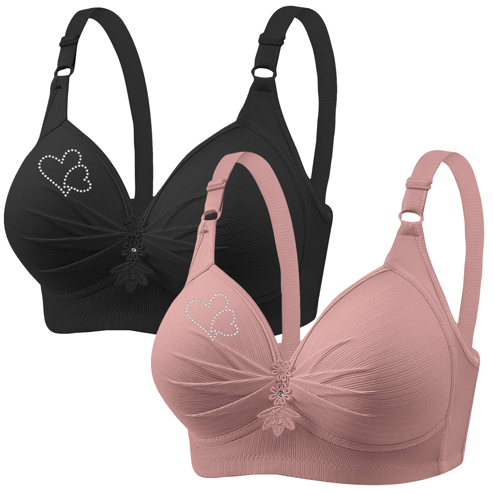 Push up Bras for Women No Underwire Full Support Everyday Bra Wireless ...