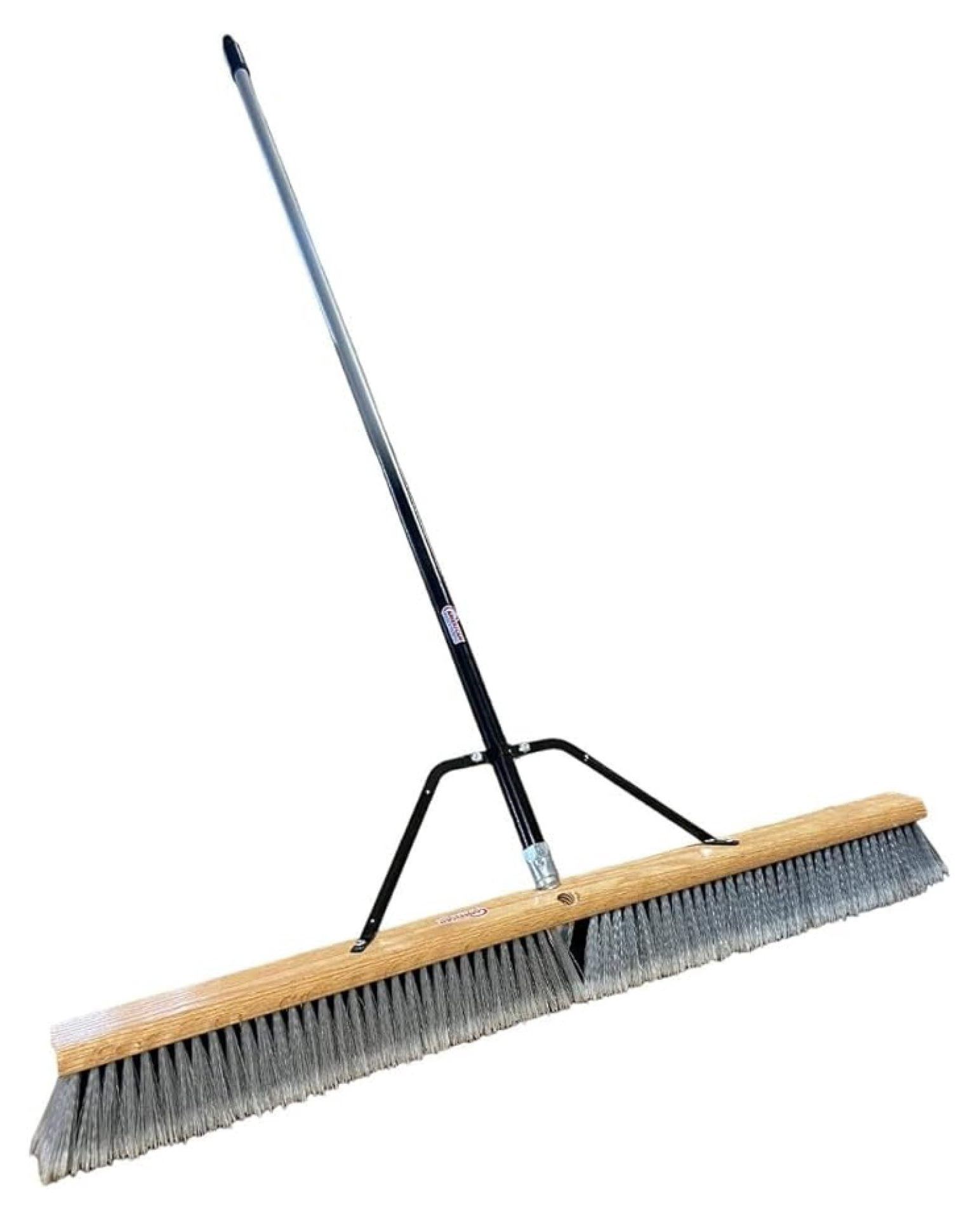 Push Broom 36 Inch - Heavy Duty Smooth Surface Broom with 60" Silver ...