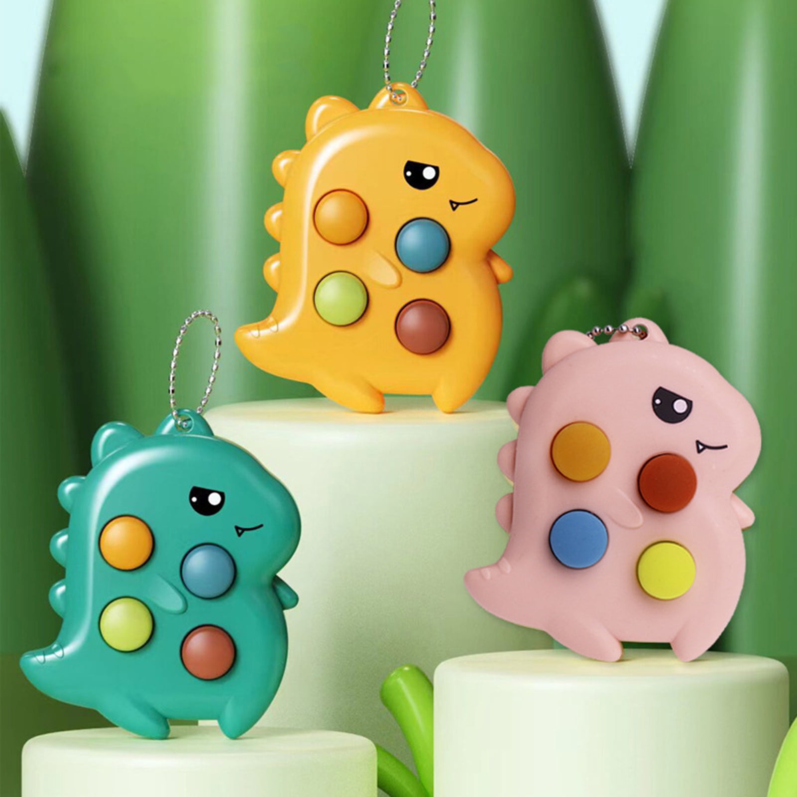 Push Bubble Cartoon Dinosaur Toy with Bead Chain Funny Stress Relief ...