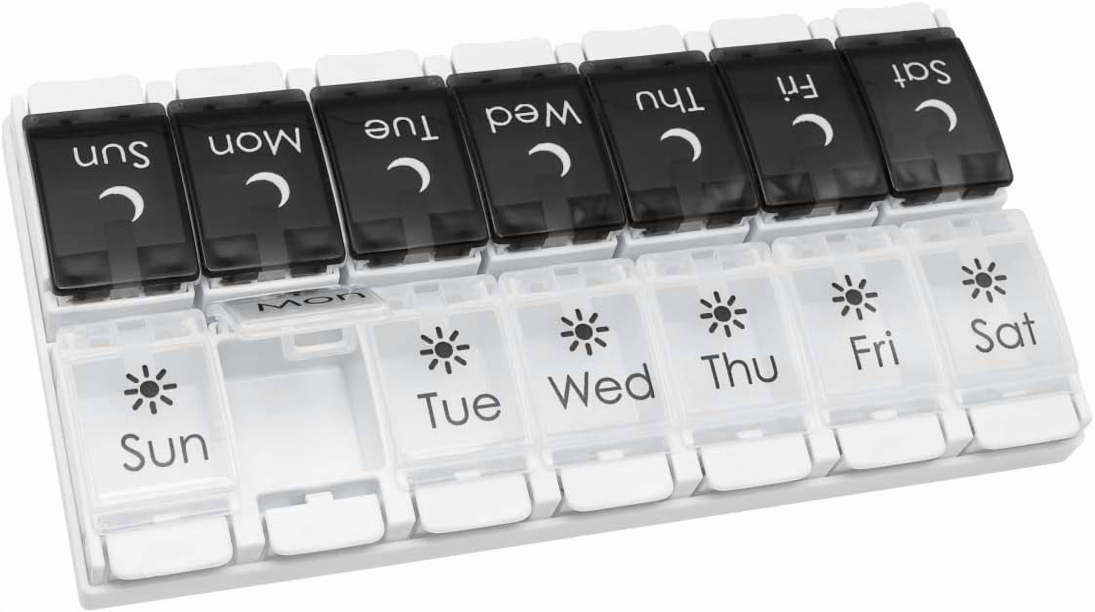 Push Button (7-Day) Pill Case, Medicine Planner, Vitamin Organizer, 2 ...