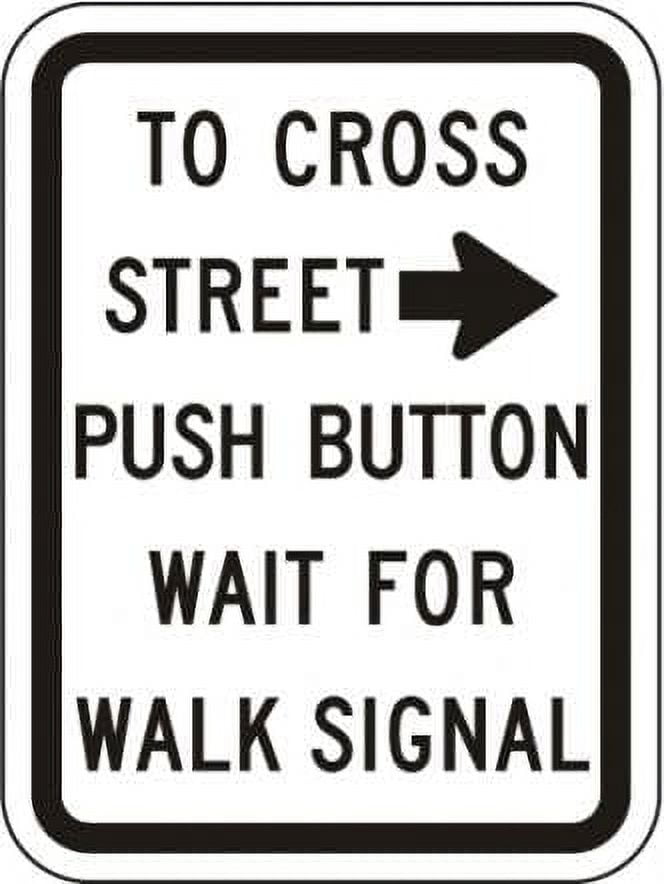 Push Button to Cross Street Wait for Green Signal Regulatory Traffic ...