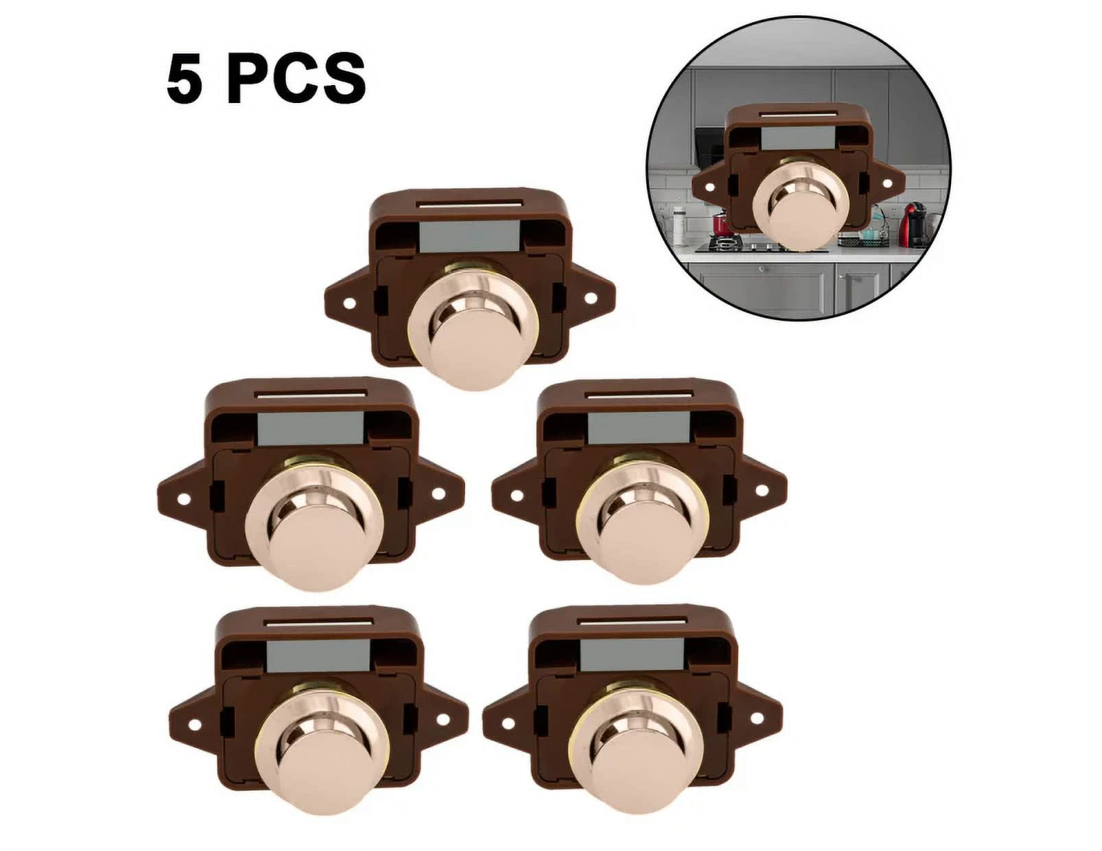 Push Button Latch Push Door Lock Catch Kit - 5 Pcs Keyless for Wardrobe ...