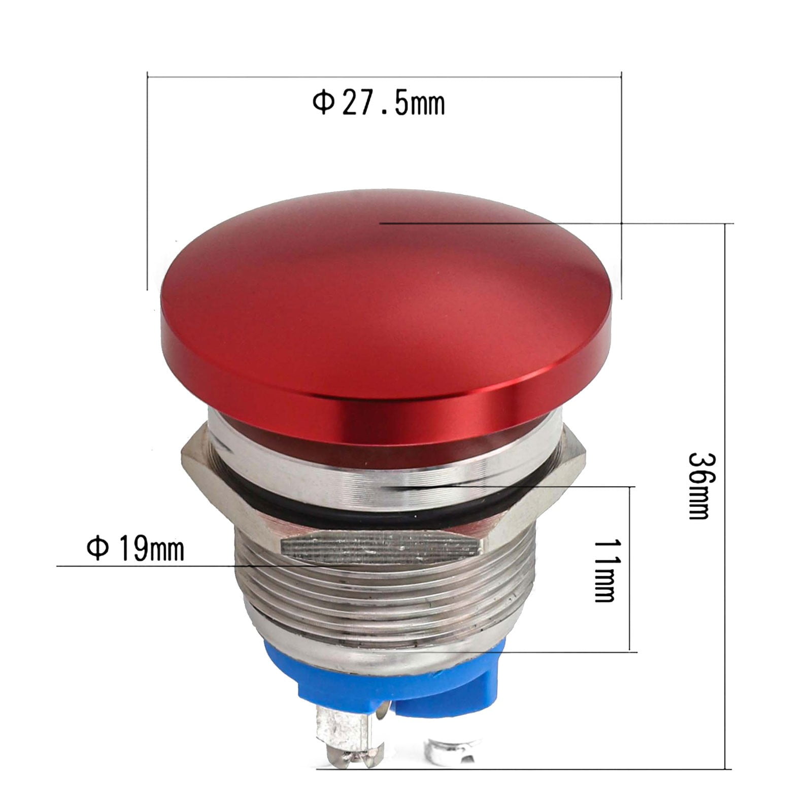 Push Button Switch 3A Stainless Steel 19Mm 1No Contact Metal Push ...