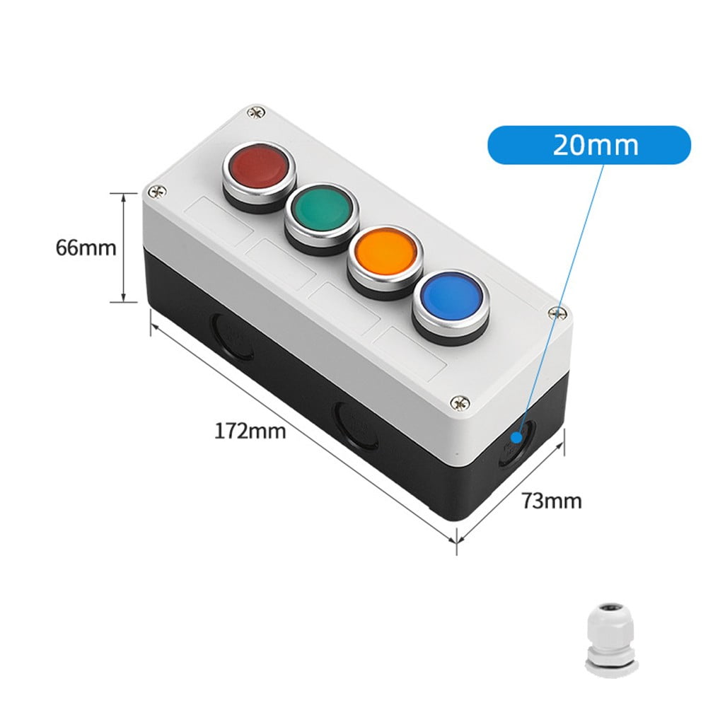 Push Button Switch Control Box 22mm Inching with Button Waterproof And ...