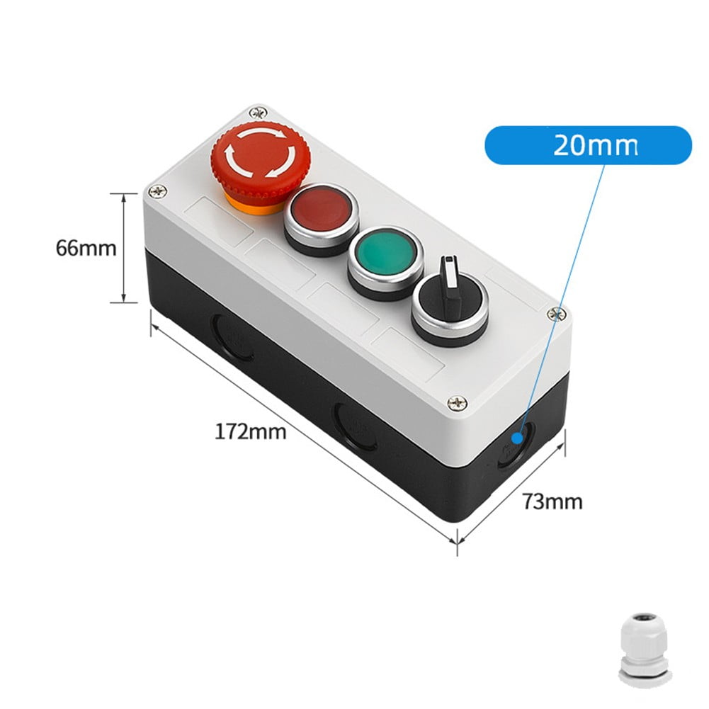 Push Button Switch Control Box 22mm Inching with Button Waterproof And Dustproof 3 - Walmart.com