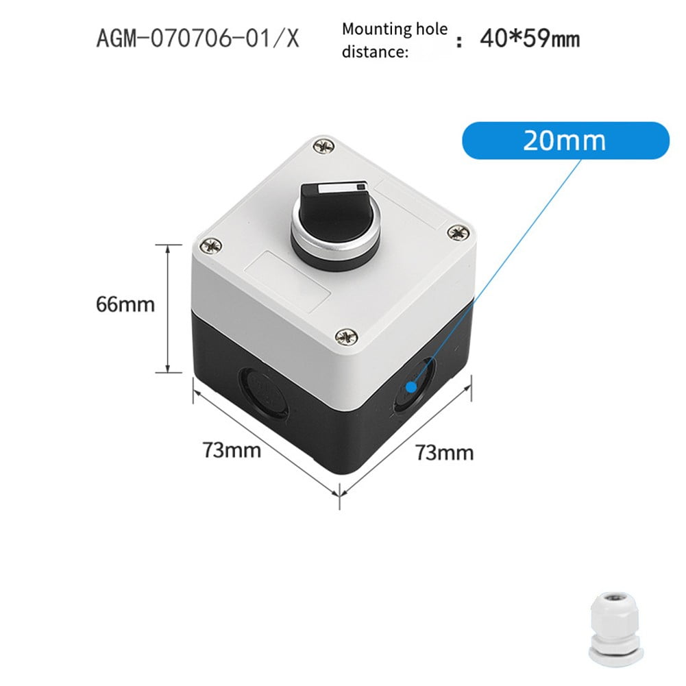 Push Button Switch Control Box 22mm Inching with Button Waterproof and ...
