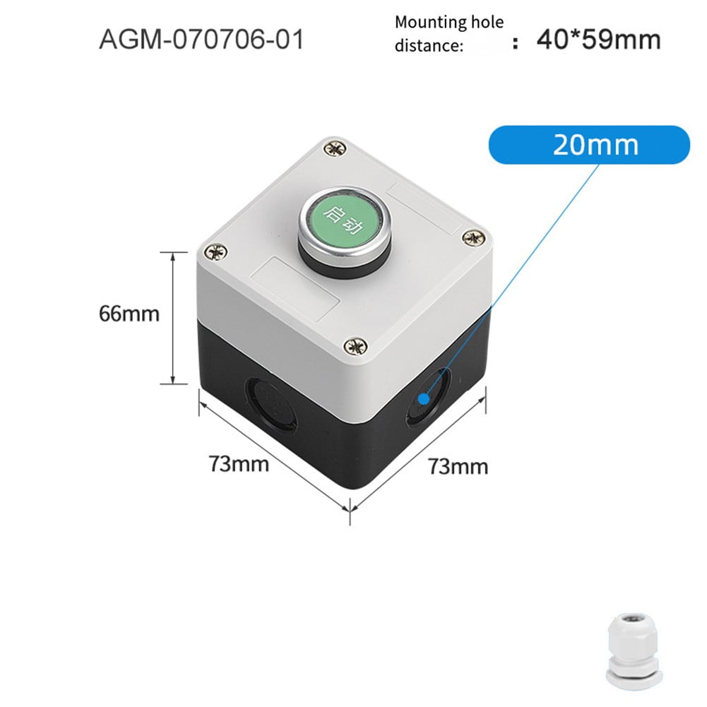 Push Button Switch Control Box 22mm Inching with Button Waterproof and ...