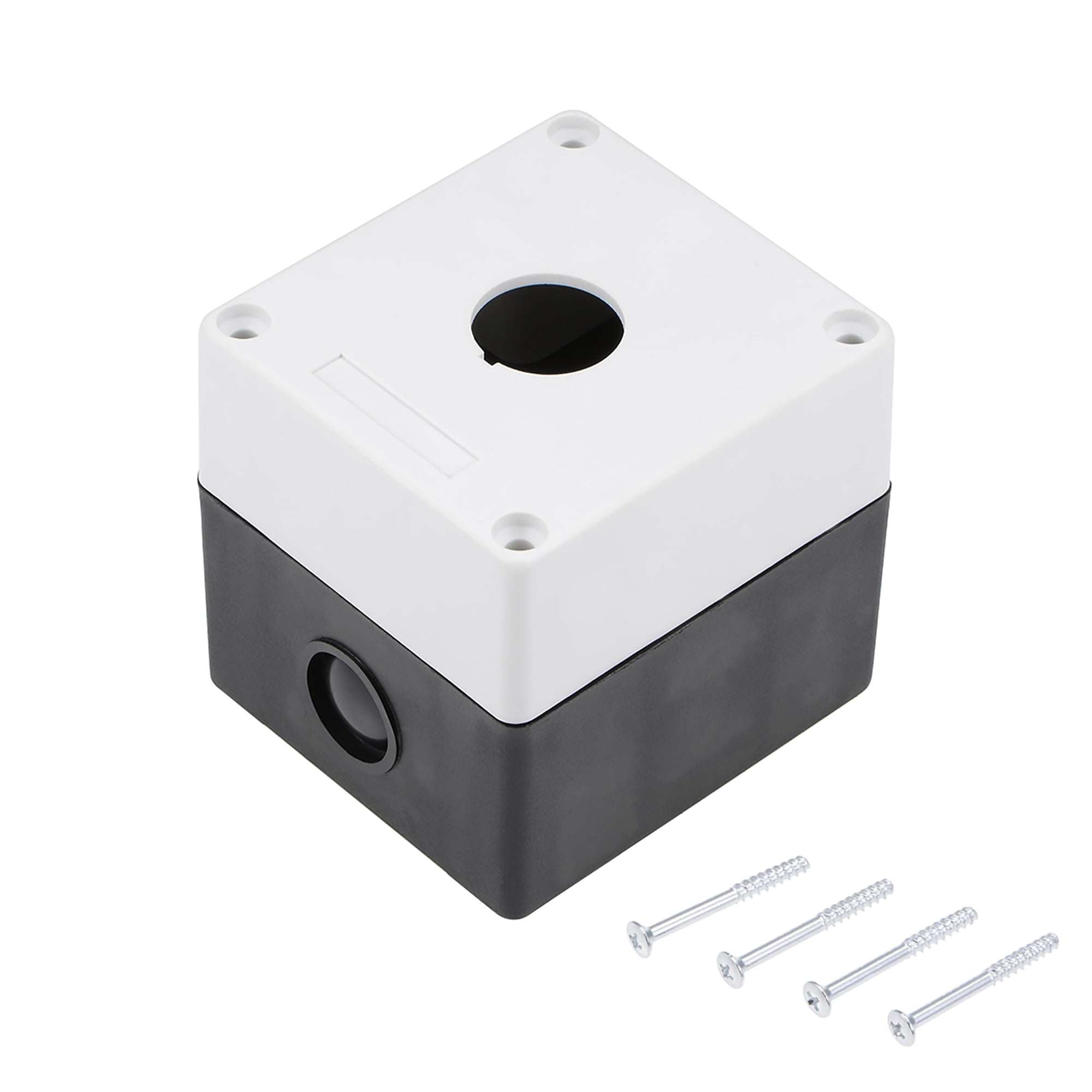 Push Button Switch Control Station Box 22mm 1 Hole Aperture White and ...