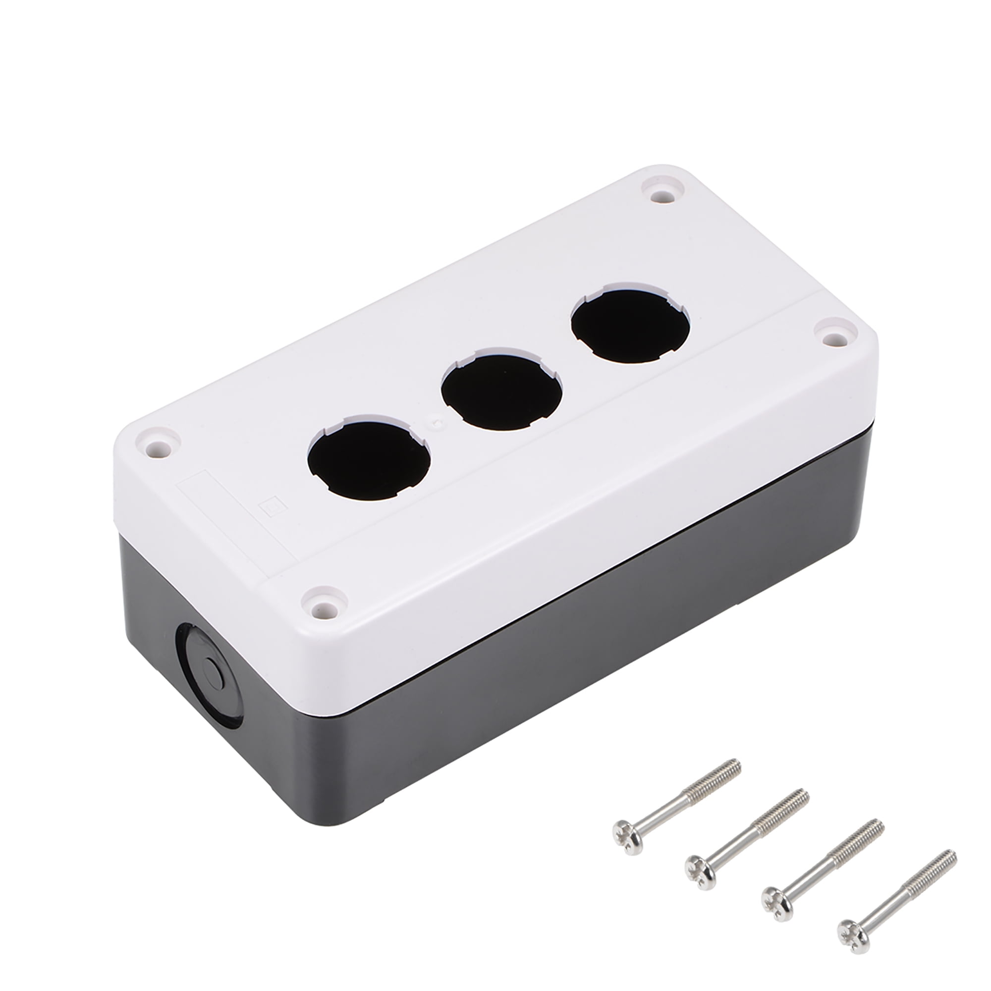 Push Button Switch Control Station Box 22mm 3 Holes White and Black ...
