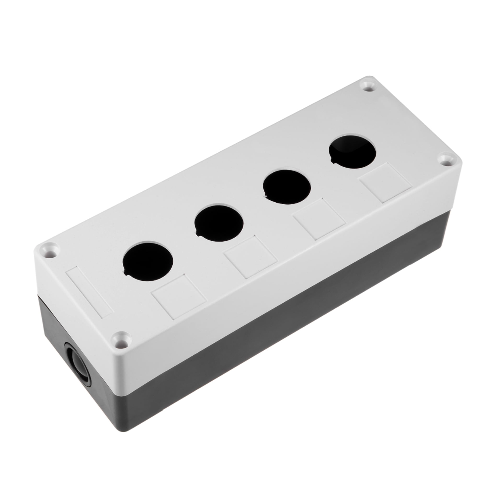 Push Button Switch Control Station Box 22mm 4 Button Holes Black and ...