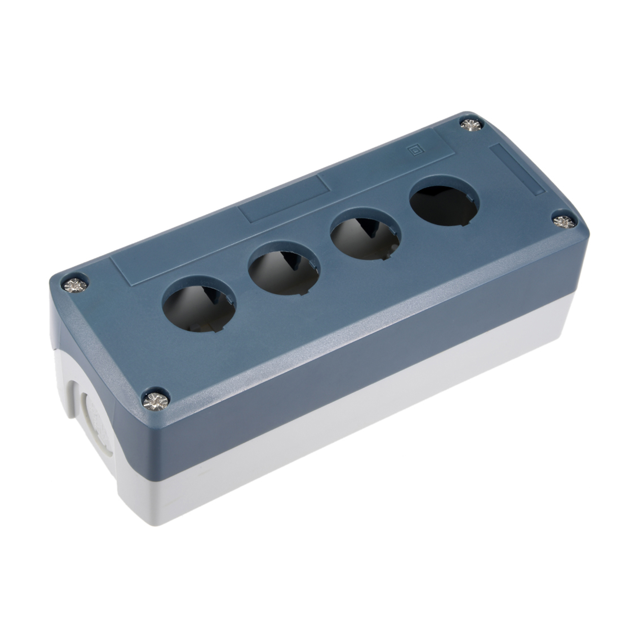 Push Button Switch Control Station Box 22mm 4 Button Holes Gray and ...