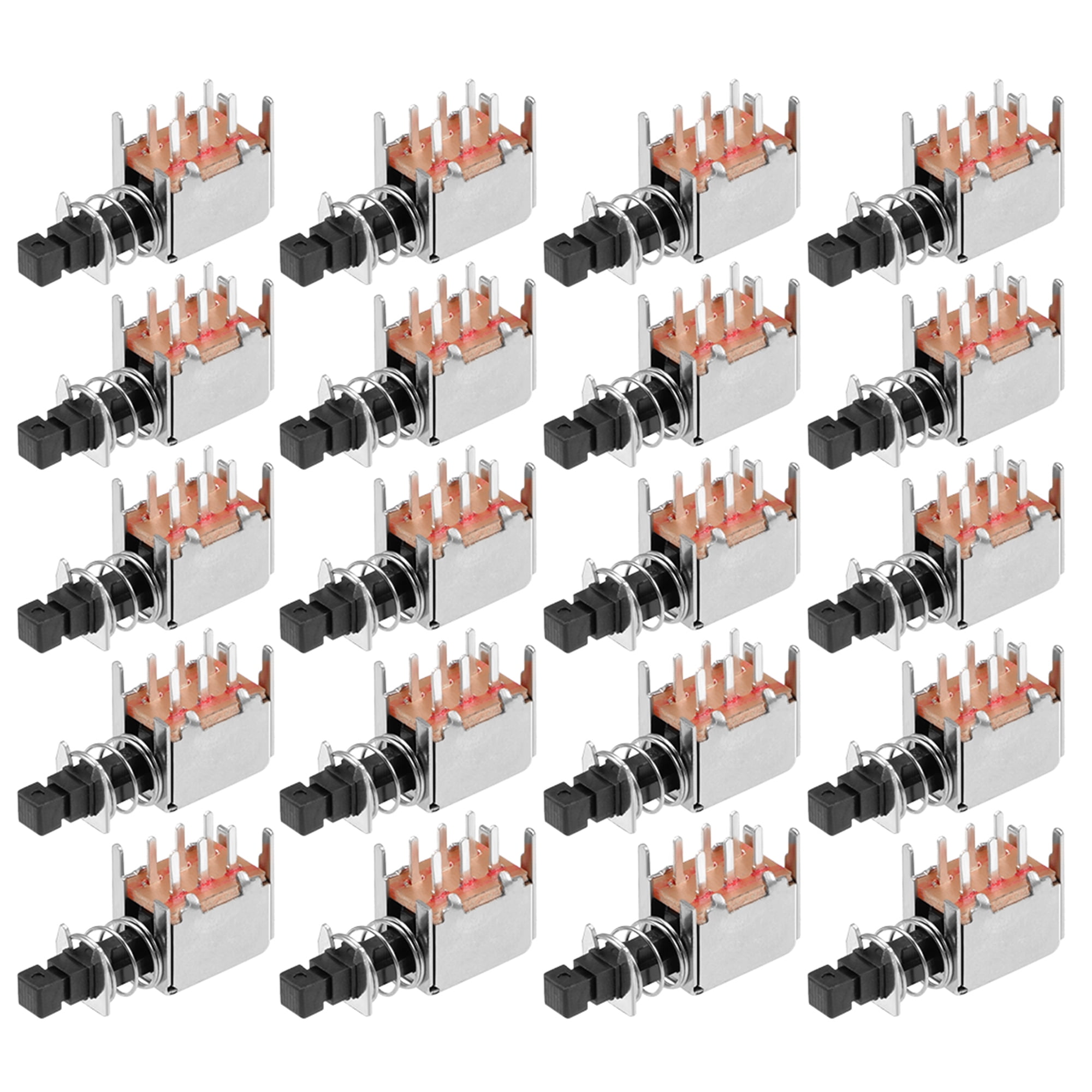 Push Button Switch, DPDT 6 Pin 1 Position Self-Locking Black 20Pcs ...