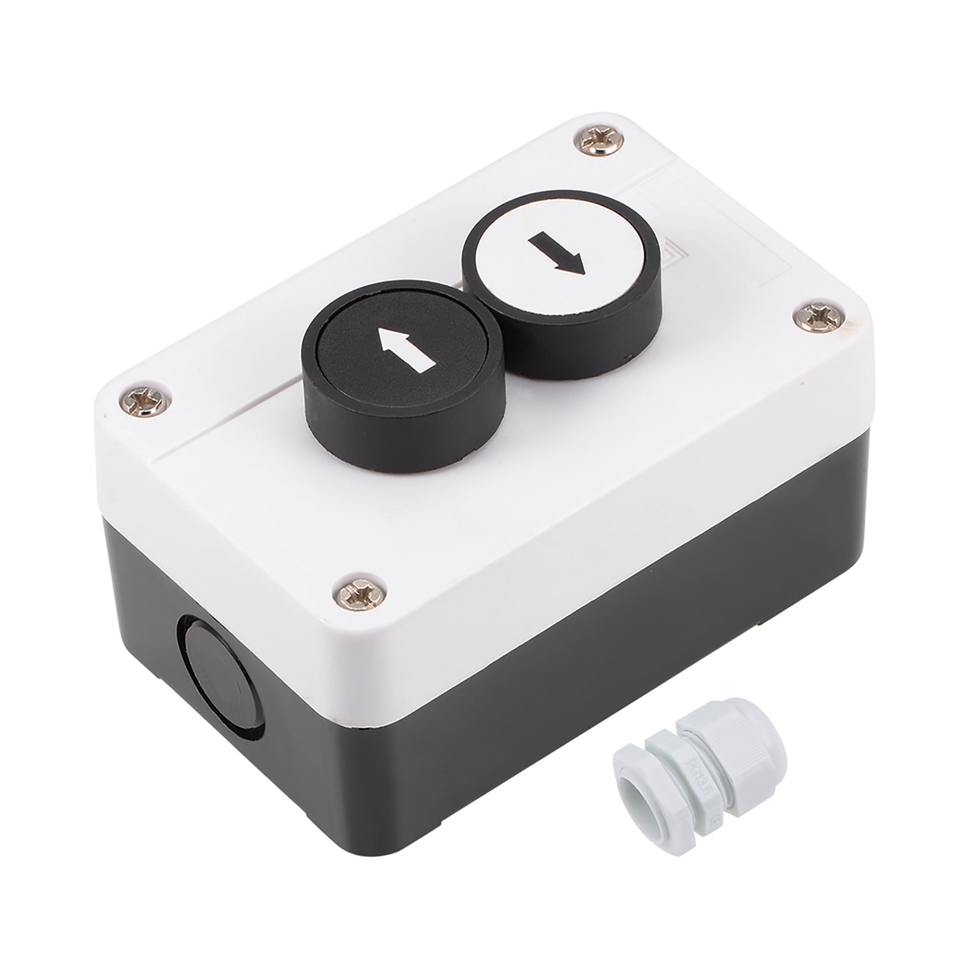 Push Button Switch Station Box Momentary NO White, NO Black, 600V 10A ...