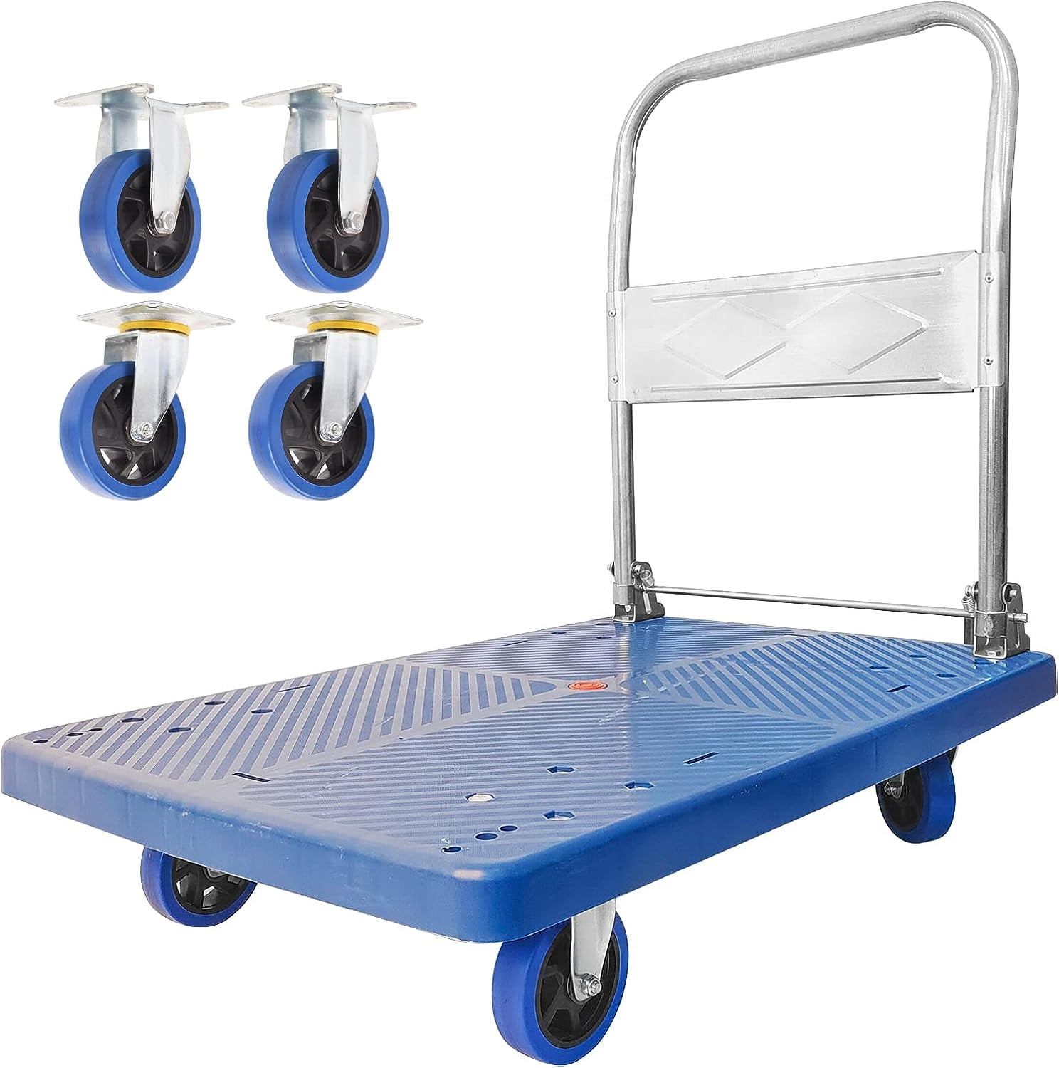 Push Cart Dolly 660 lbs. Capacity Platform Truck Foldable Platform Cart ...