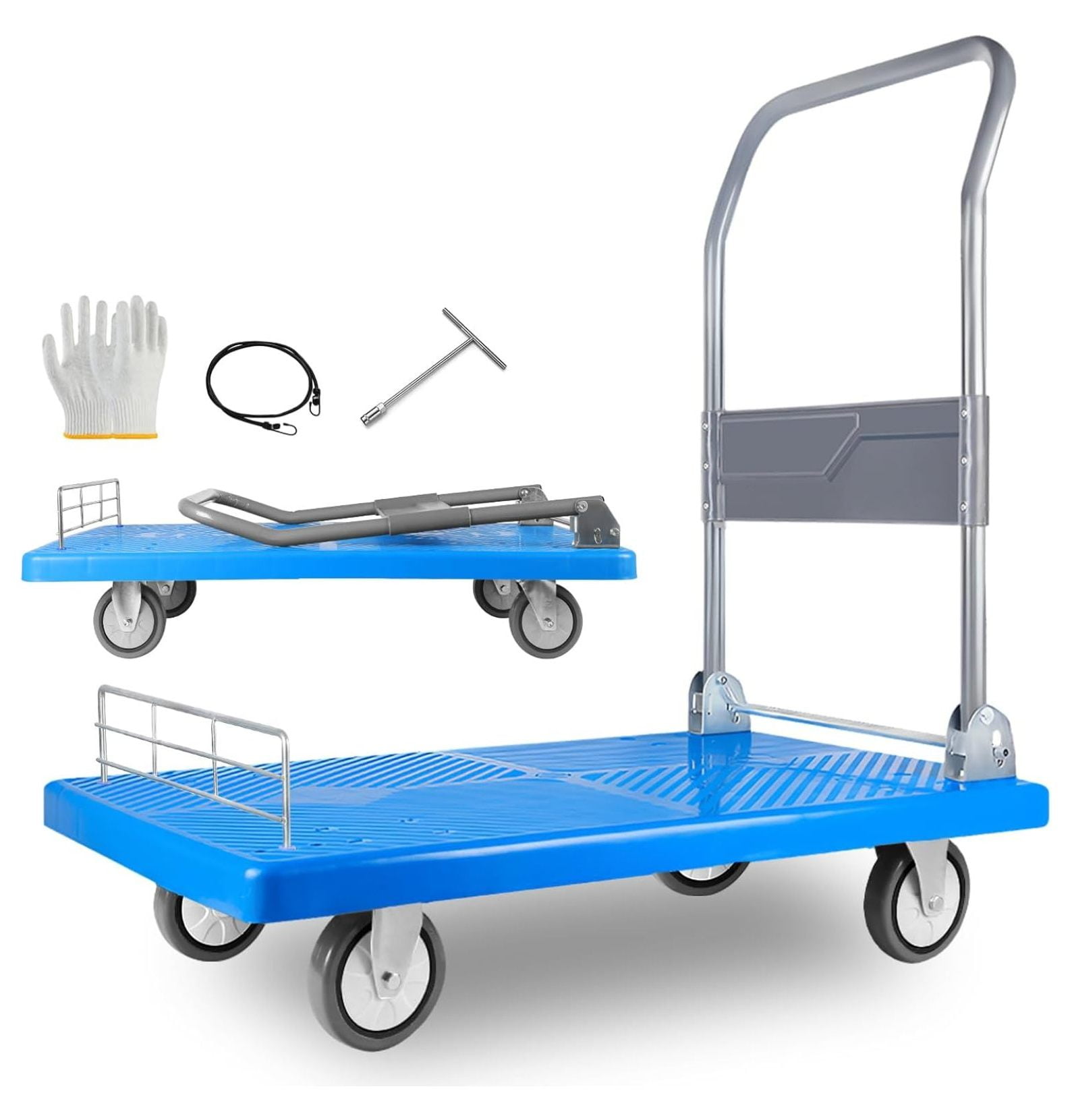 Push Cart Dolly Flatbed Cart, Platform Truck 770lbs Heavy Duty Capacity ...