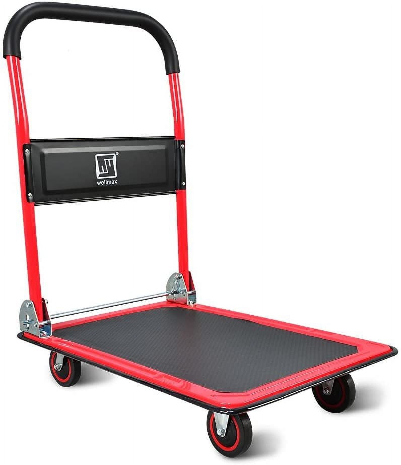 Push Cart Dolly by Wellmax, Moving Platform Hand Truck, Foldable for Easy Storage and 360 Degree ...
