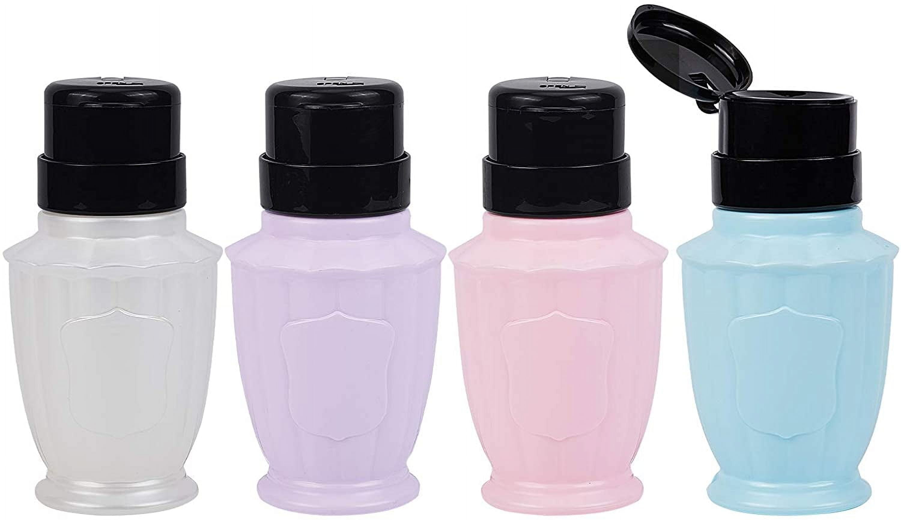 Push Down Empty Pump Bottles 4 Mixed Color Lockable Plastic Dispenser ...