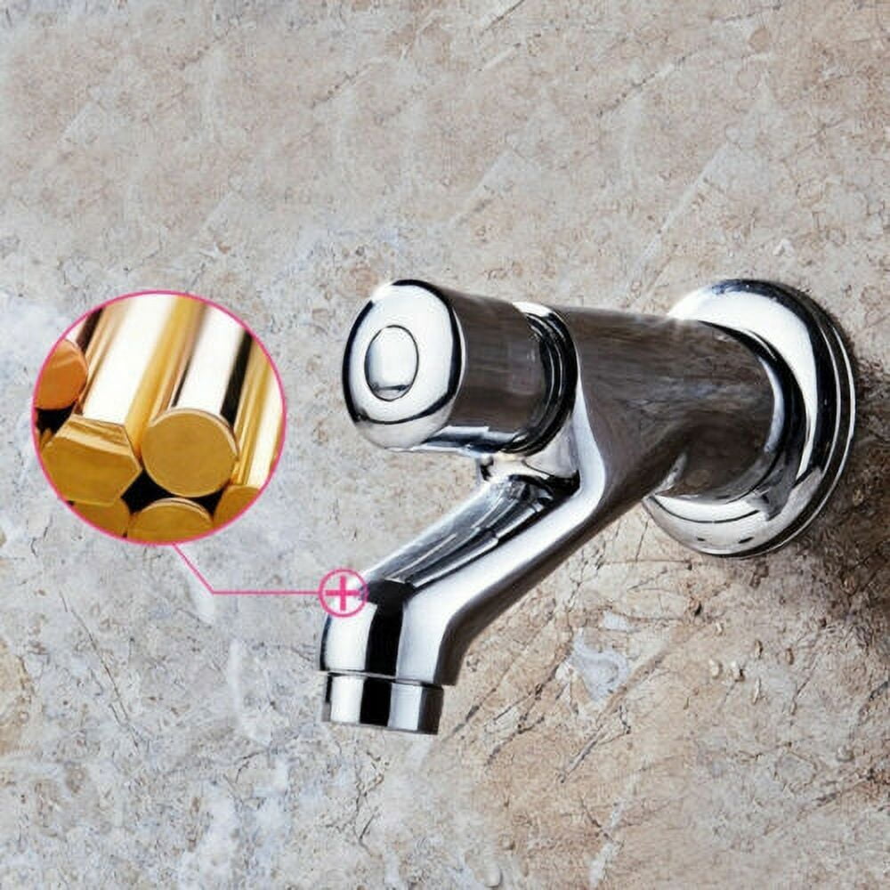 Push Faucet SingleCold Stainless Wall-Mount Self Closing Tap Basin ...