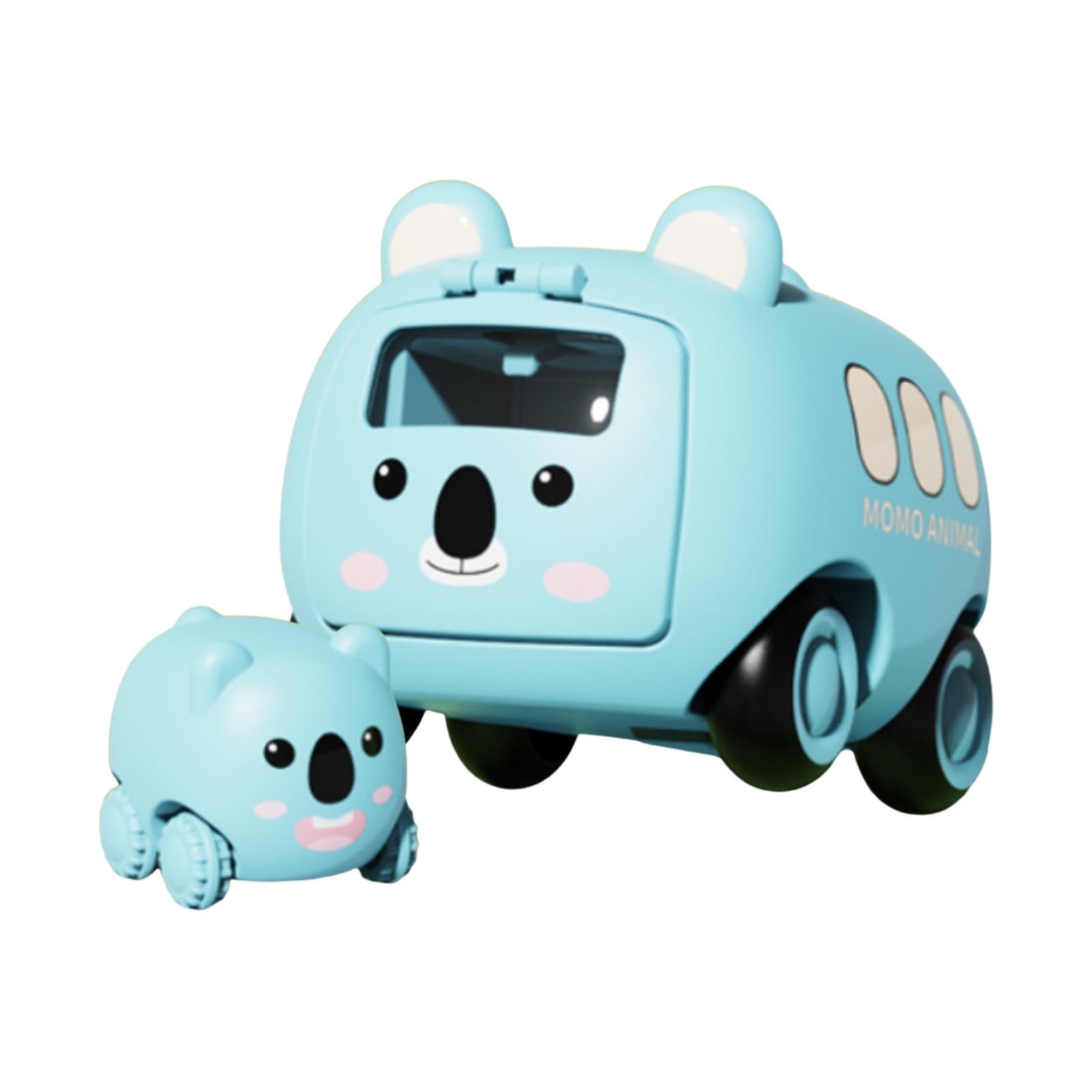 Push and Go Cars for Toddlers 1-3, 4 Pack Launcher Zoo Animal Car Toys ...