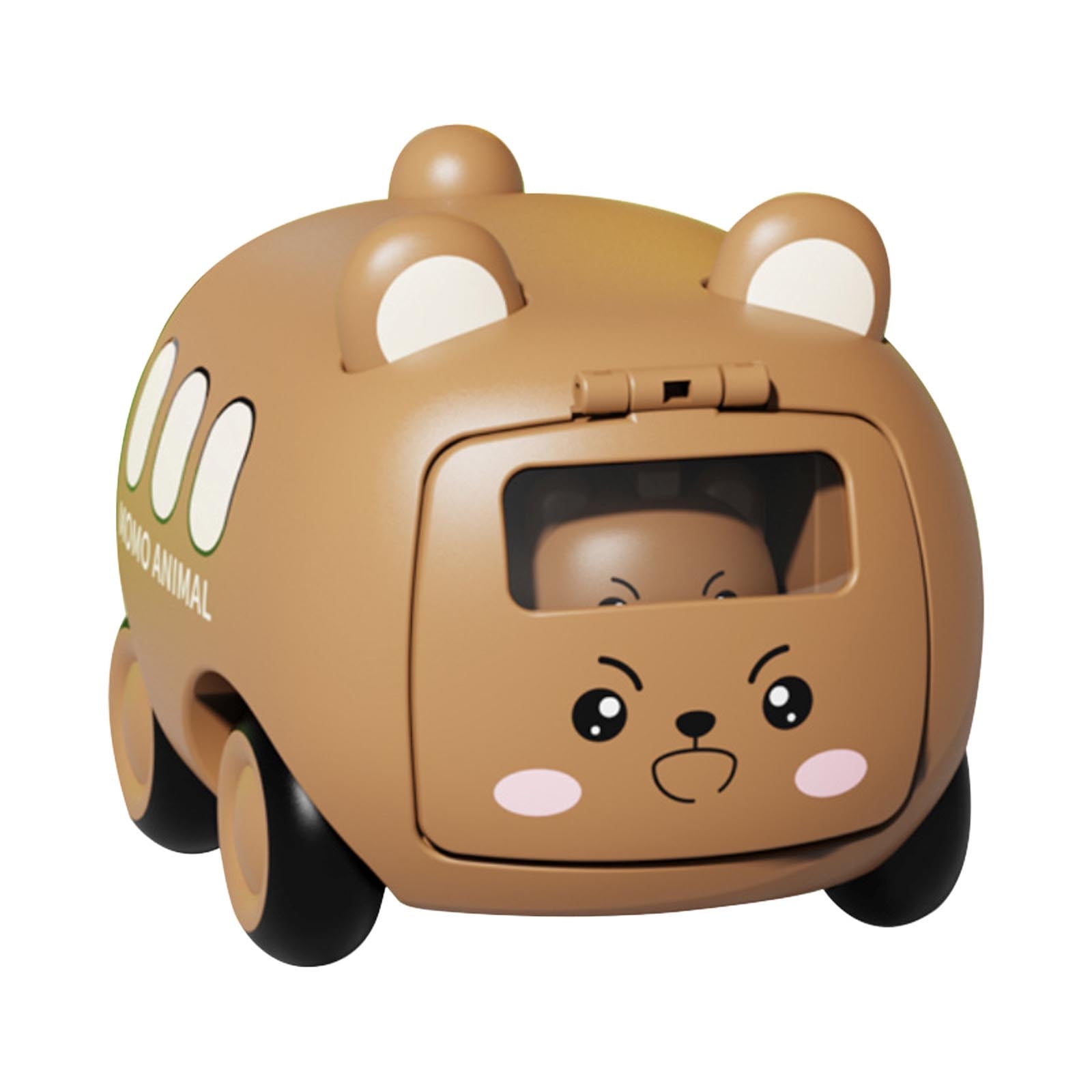 Push and Go Cars for Toddlers 1-3, 4 Pack Launcher Zoo Animal Car Toys ...