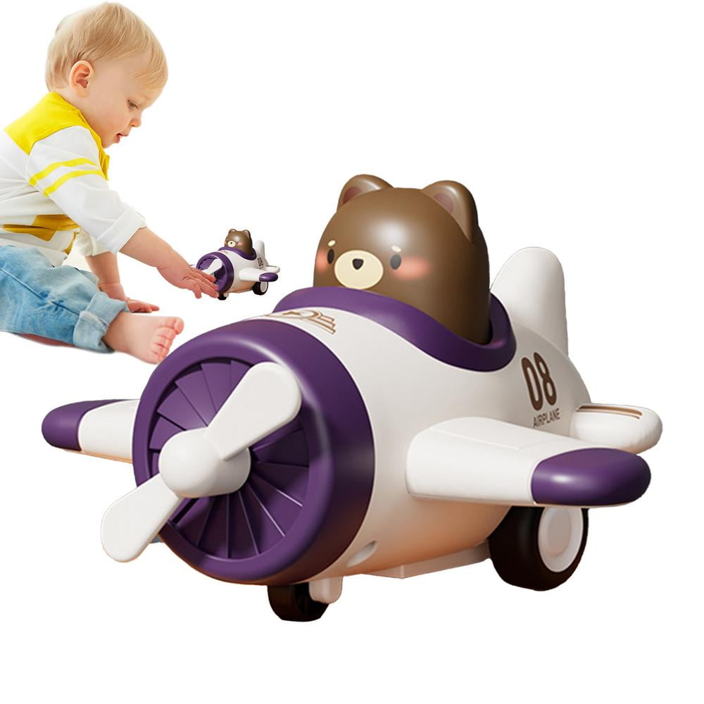 Push and Go Friction Cars Cartoon Animal Toy Vehicles in Plane Shape ...
