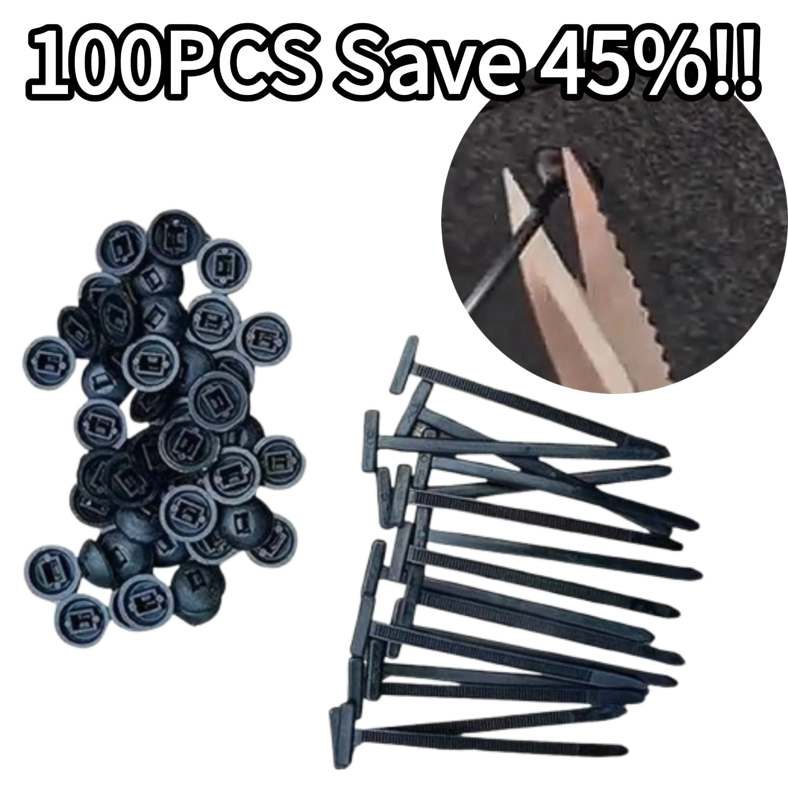 Push Mount Cable Zip Tie,Nylon Self Locking Cable Strap, Heavy Duty ...