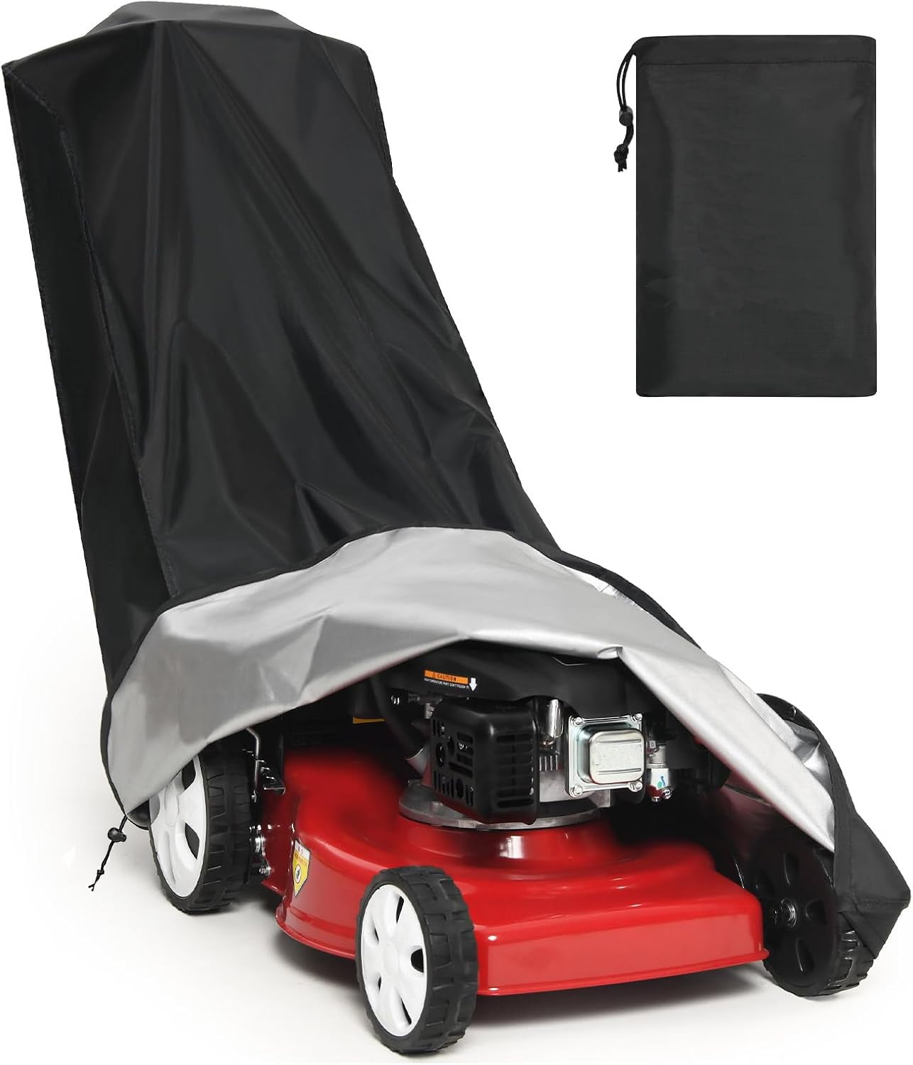 Push Mower Cover, Heavy Duty Waterproof Lawn Mower Cover, Outdoor Lawnmower Cover Universal with ...